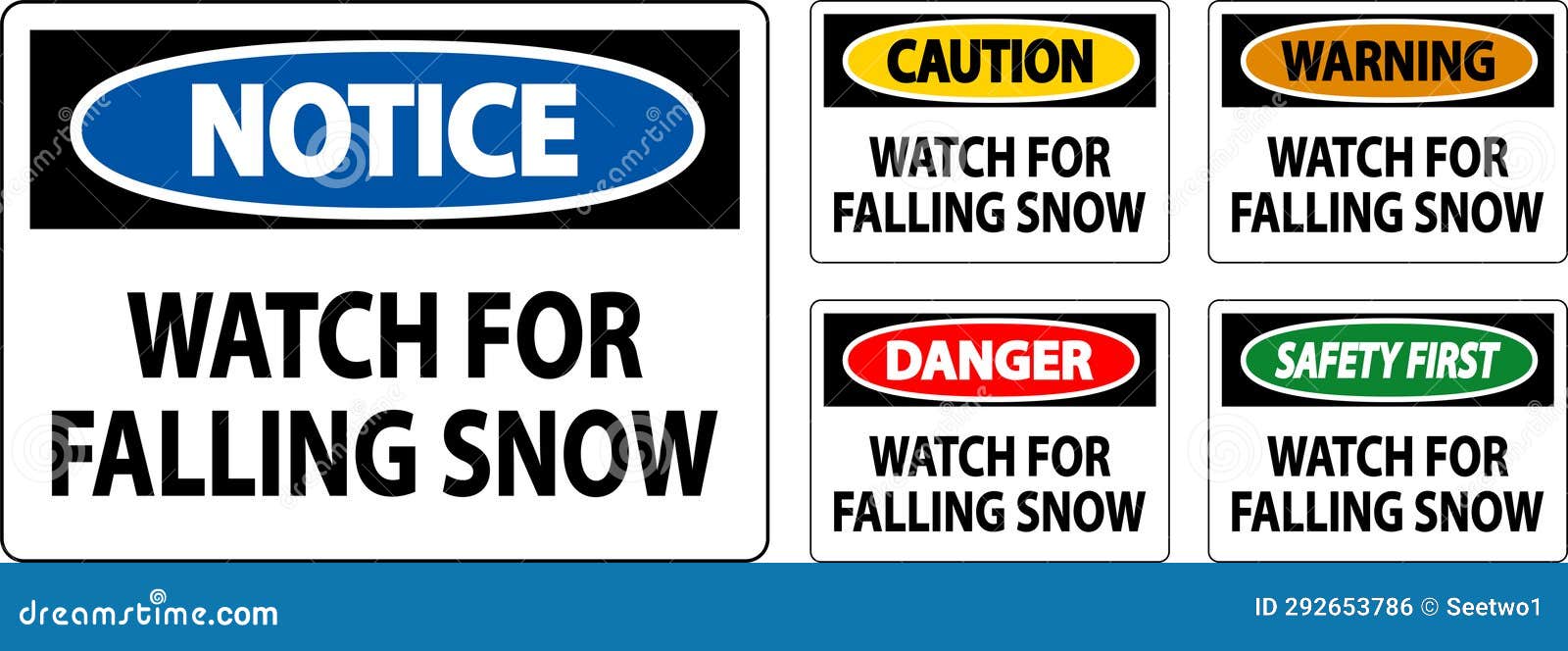 Warning Sign Watch for Falling Snow Stock Vector - Illustration of ...