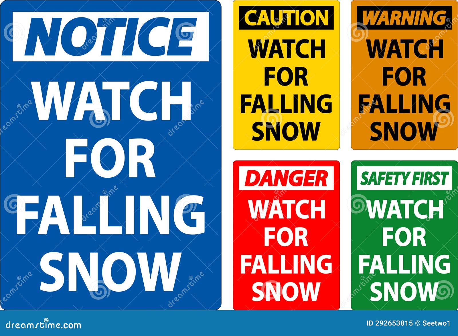 Warning Sign Watch for Falling Snow Stock Vector - Illustration of ...
