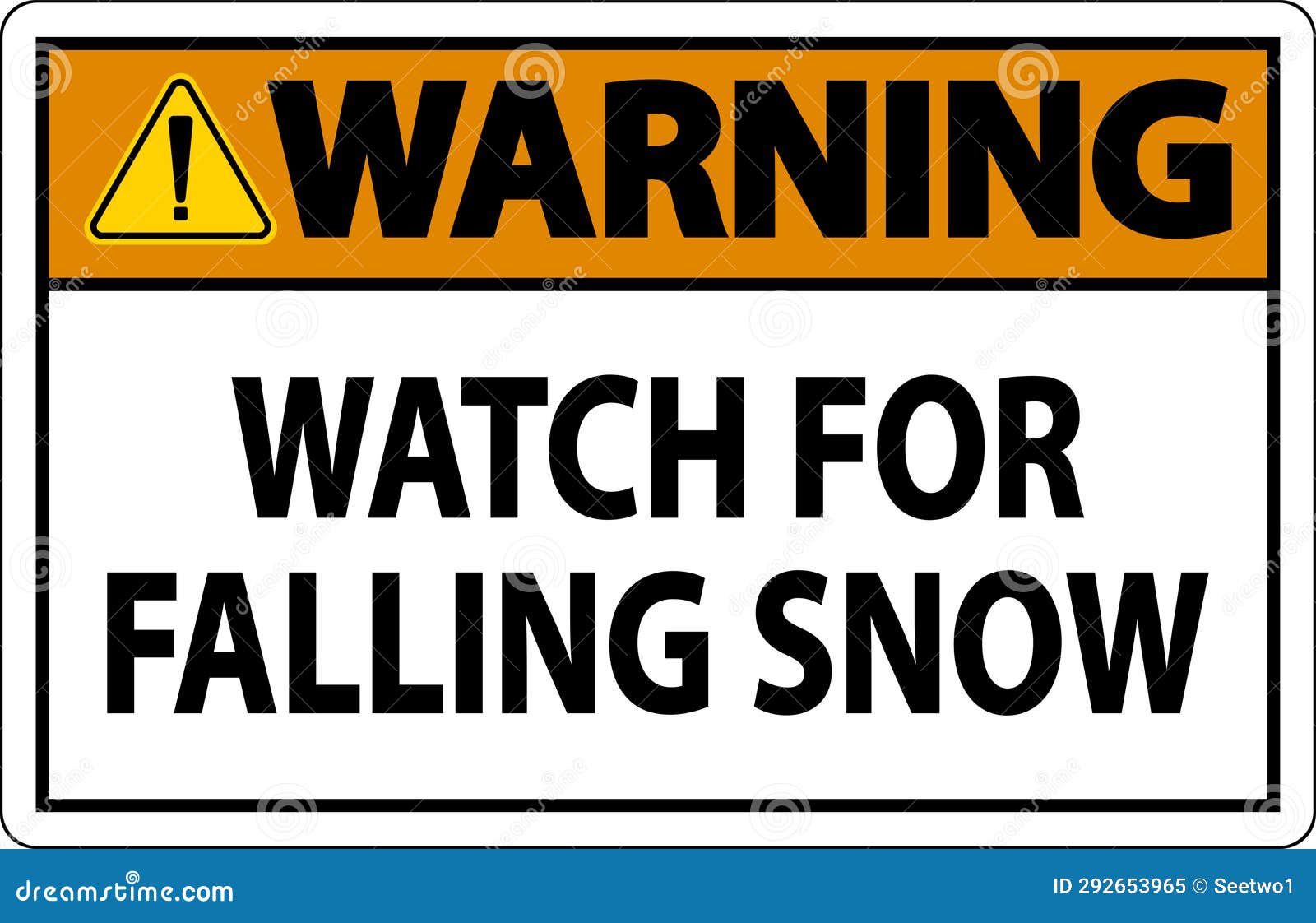 Warning Sign Watch for Falling Snow Stock Vector - Illustration of ...