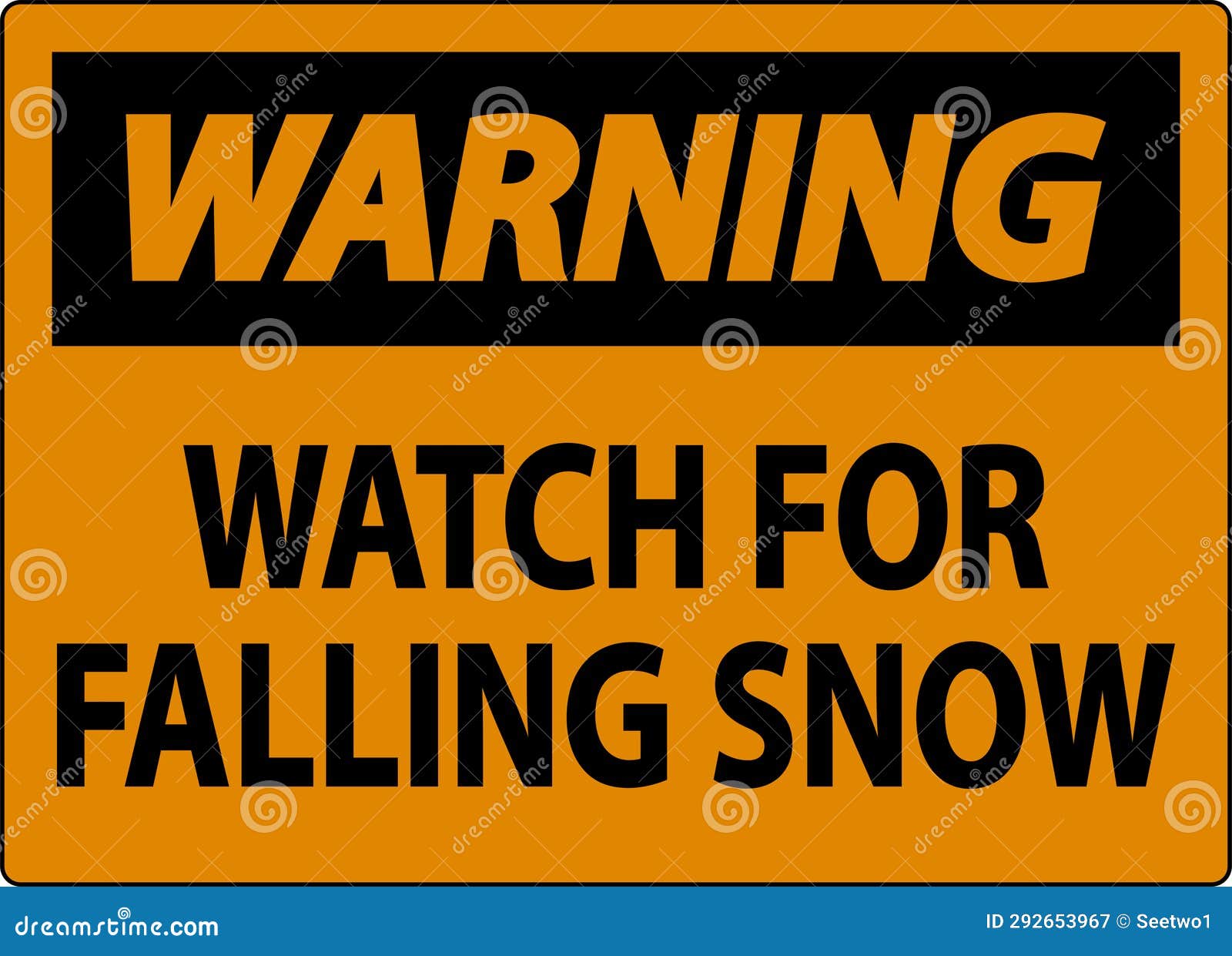 Warning Sign Watch for Falling Snow Stock Vector - Illustration of ...