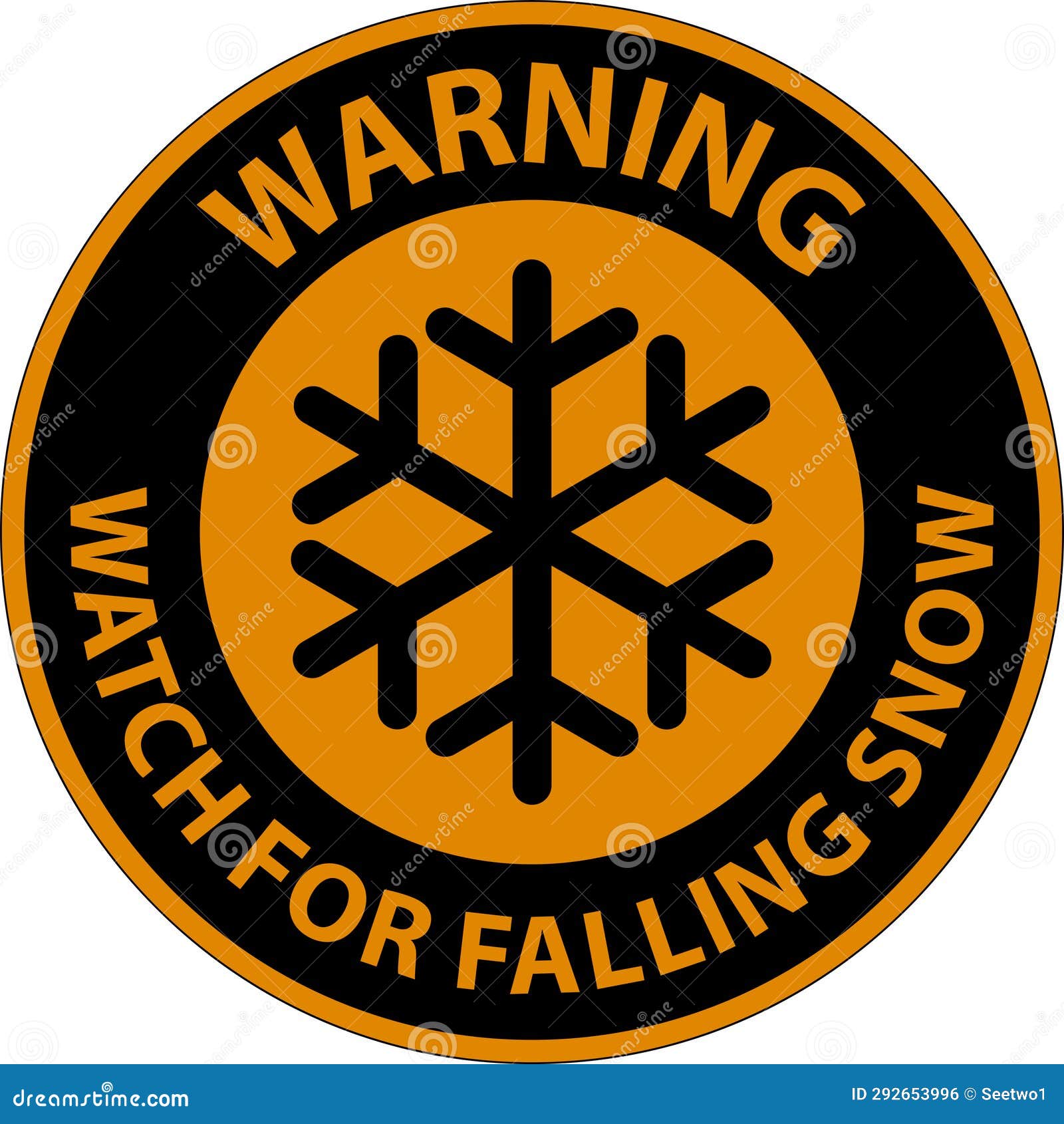Warning Sign Watch for Falling Snow Stock Vector - Illustration of ...