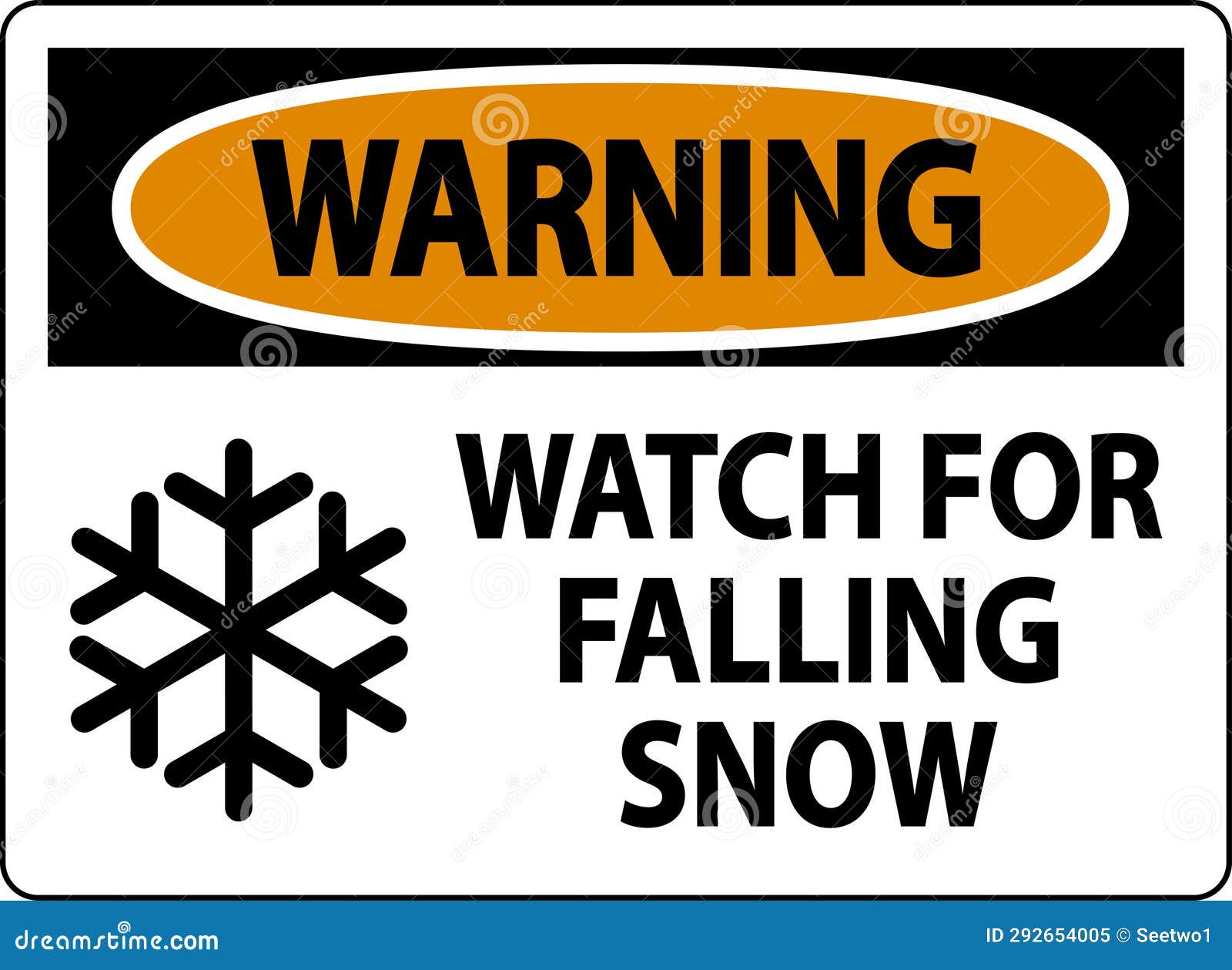 Warning Sign Watch for Falling Snow Stock Vector - Illustration of risk ...