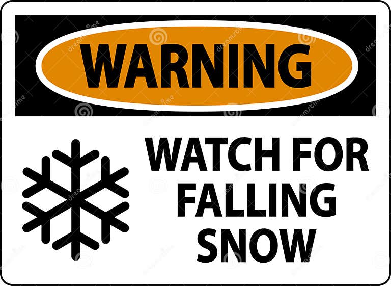 Warning Sign Watch for Falling Snow Stock Vector - Illustration of risk ...