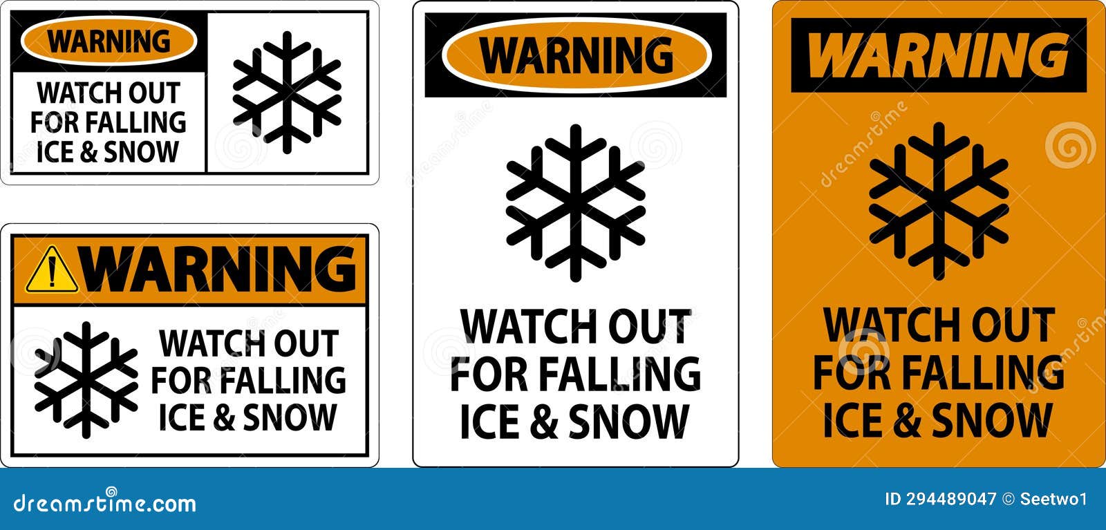 Warning Sign Watch Out for Falling Ice and Snow Stock Vector ...