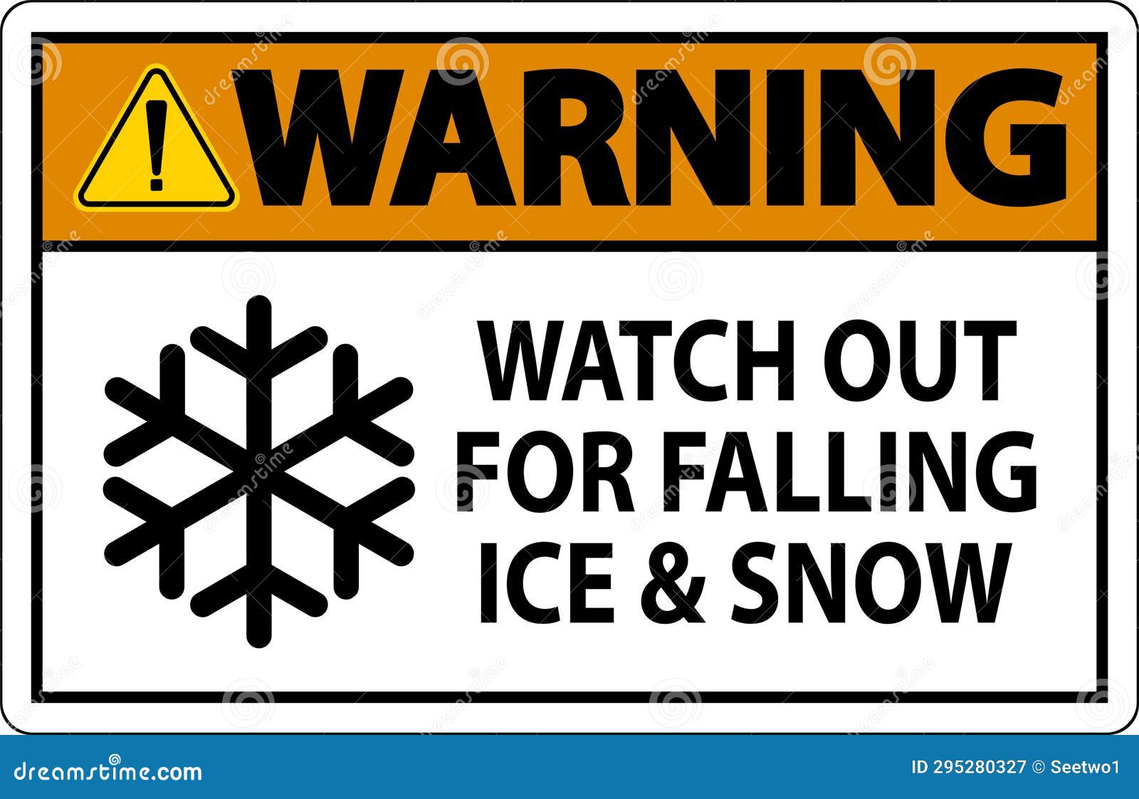 Warning Sign Watch Out for Falling Ice and Snow Stock Vector ...