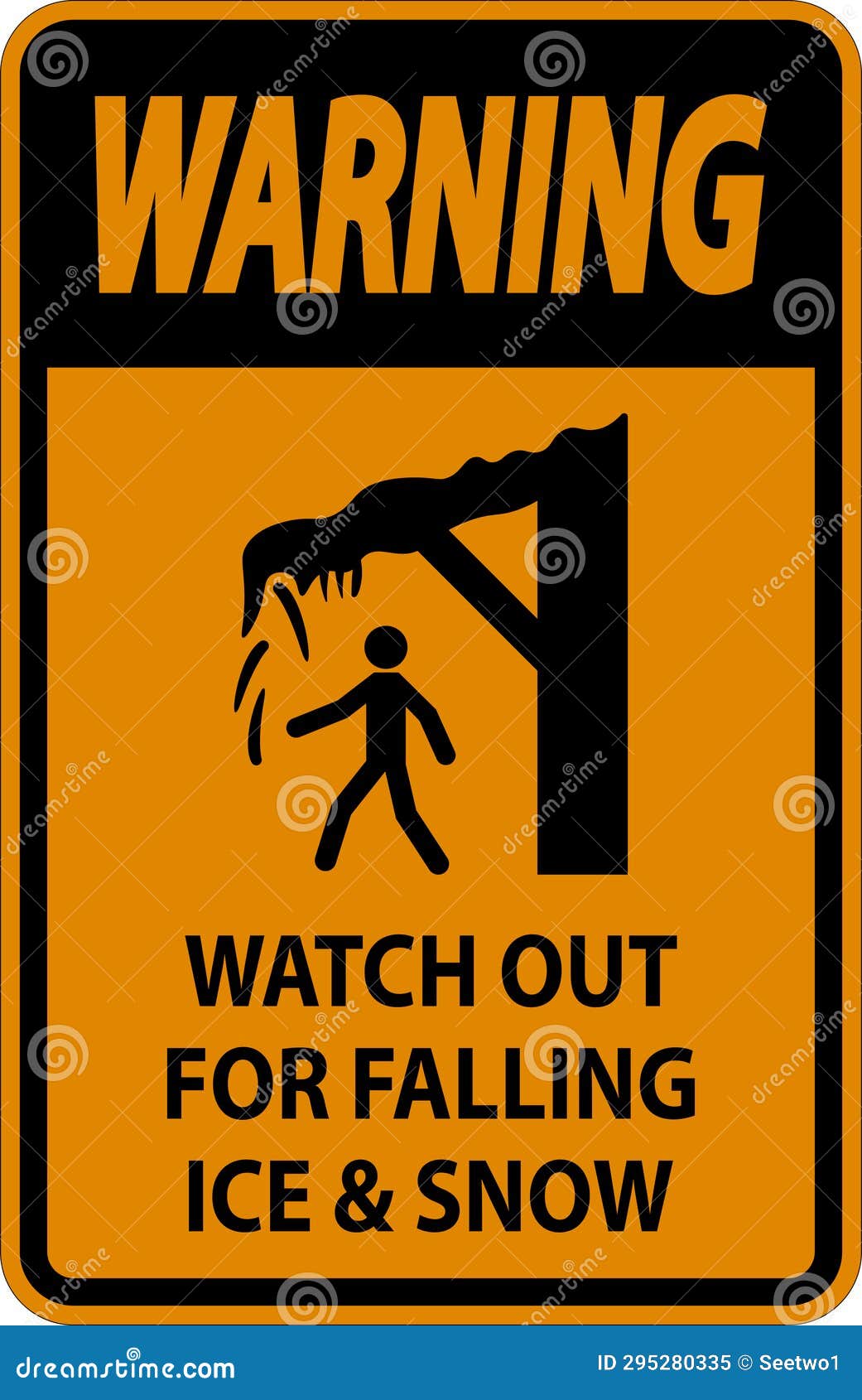 Warning Sign Watch Out for Falling Ice and Snow Stock Vector ...