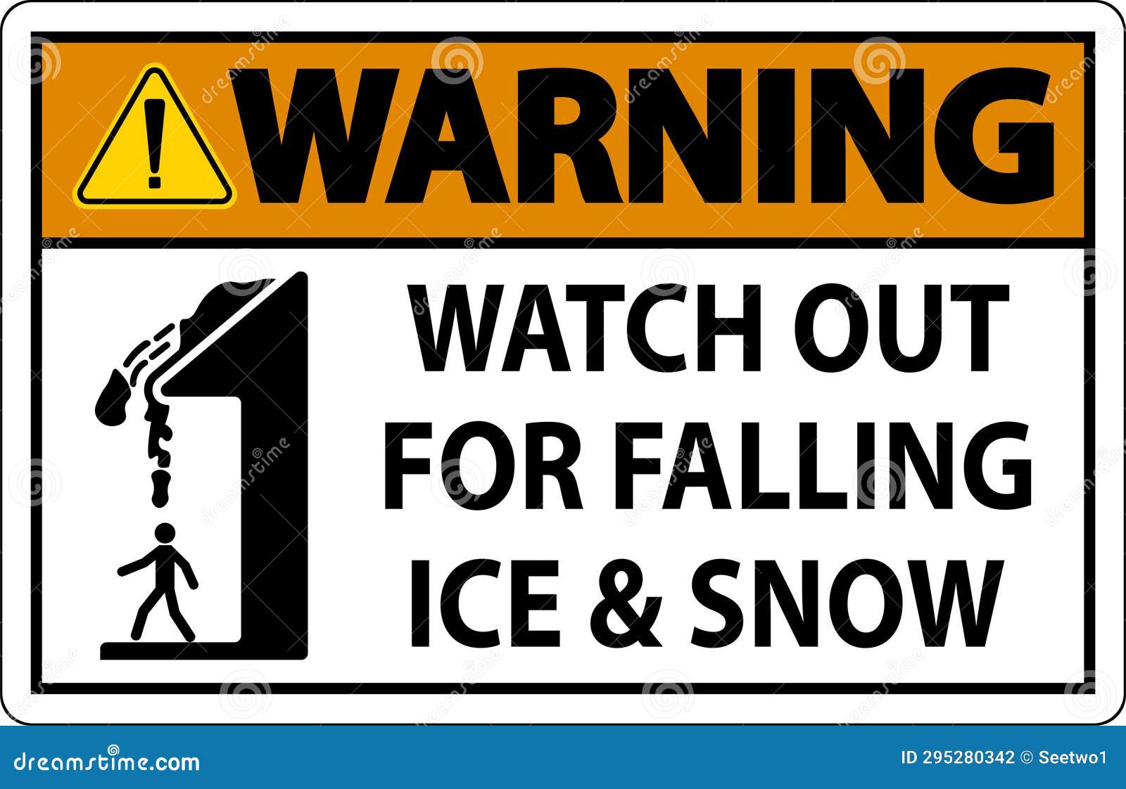 Warning Sign Watch Out for Falling Ice and Snow Stock Vector ...