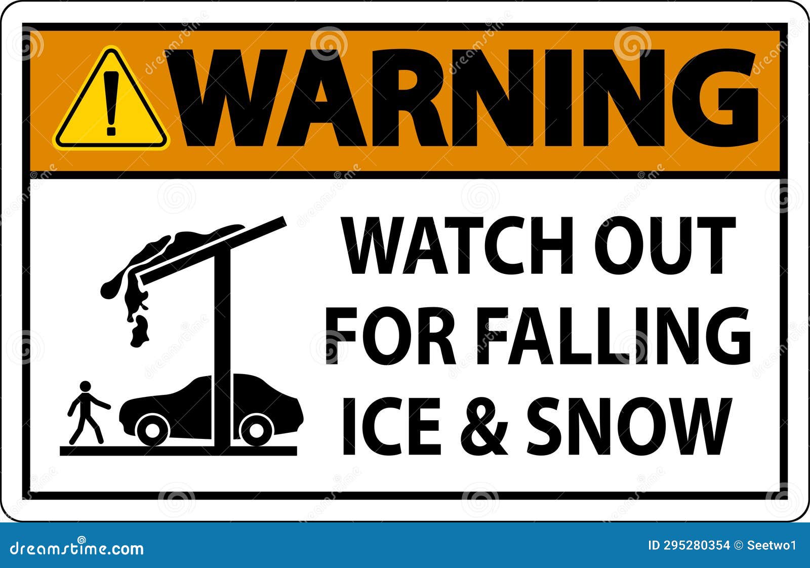 Warning Sign Watch Out for Falling Ice and Snow Stock Vector ...