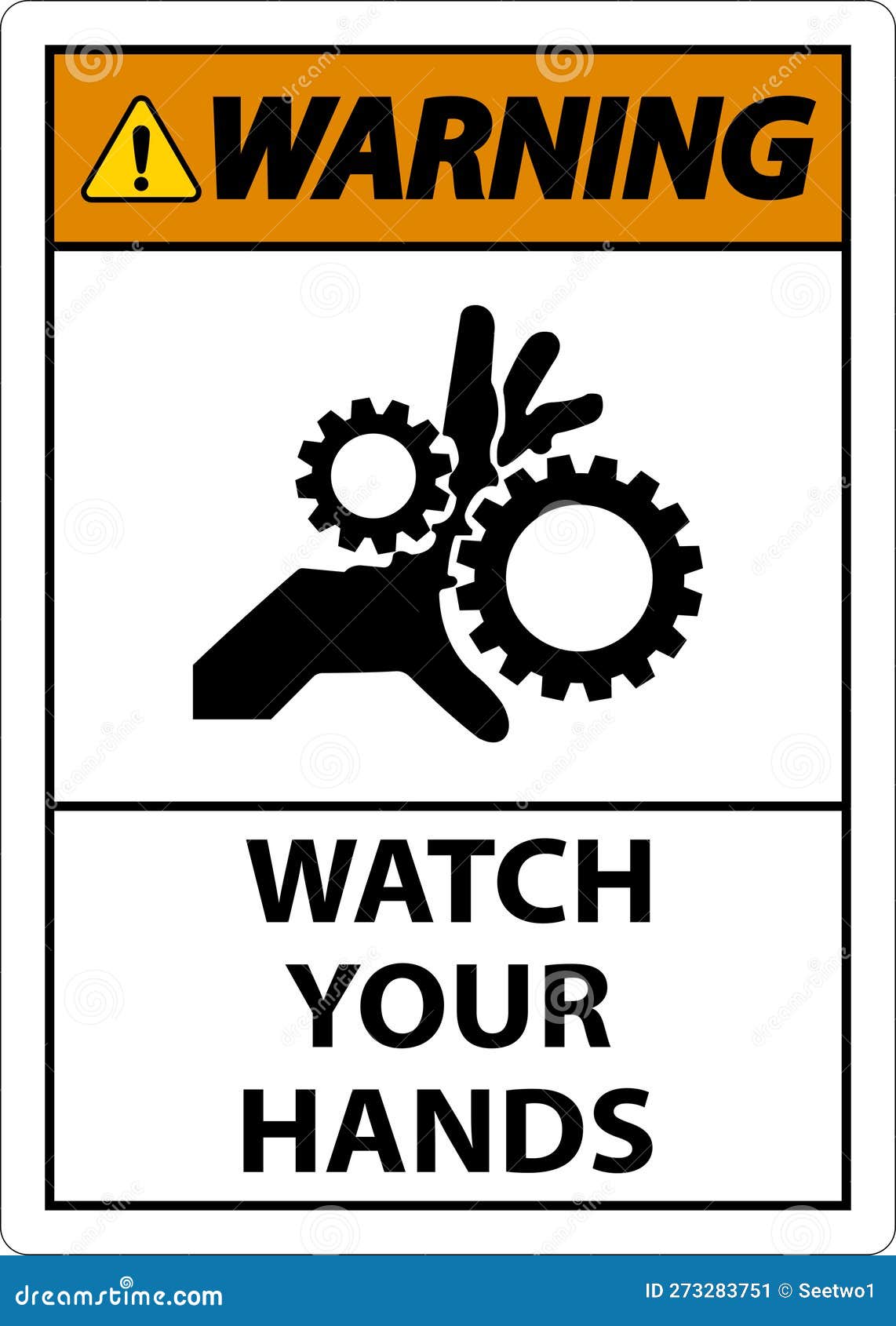 Warning Sign Watch Your Hands and Fingers Stock Illustration ...