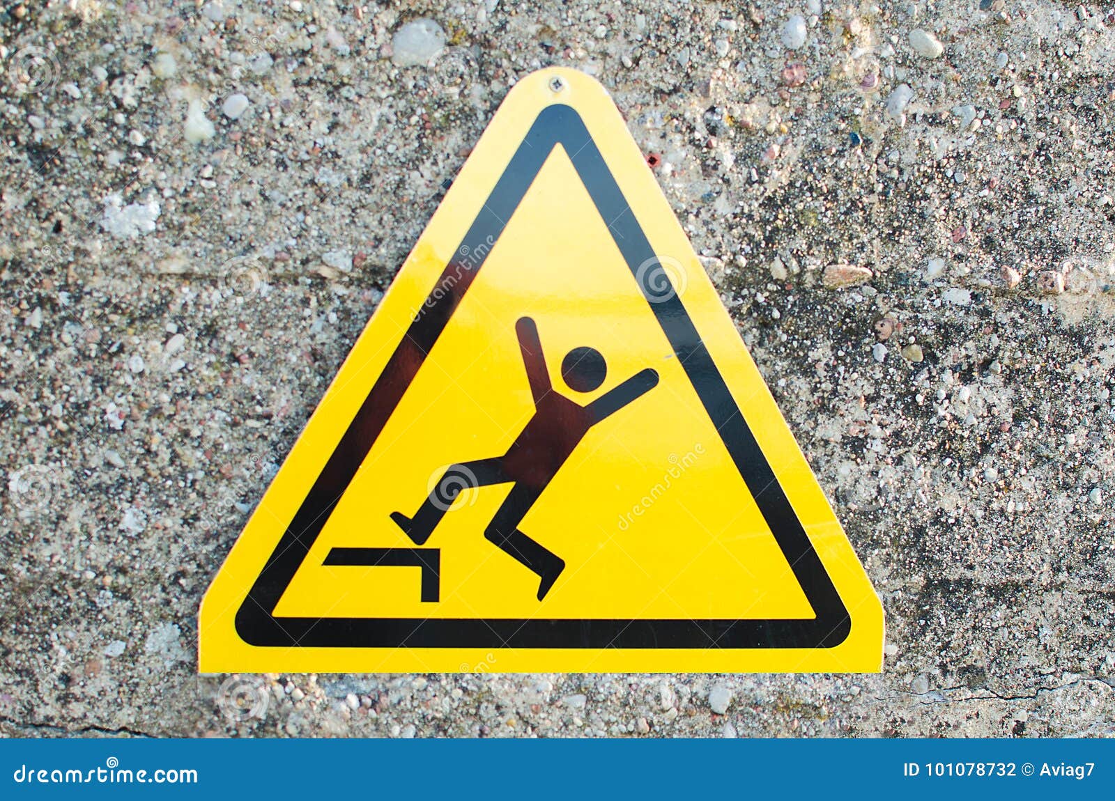 Warning Sign .Watch Your Steps Not To Fall Stock Photo - Image of floor ...