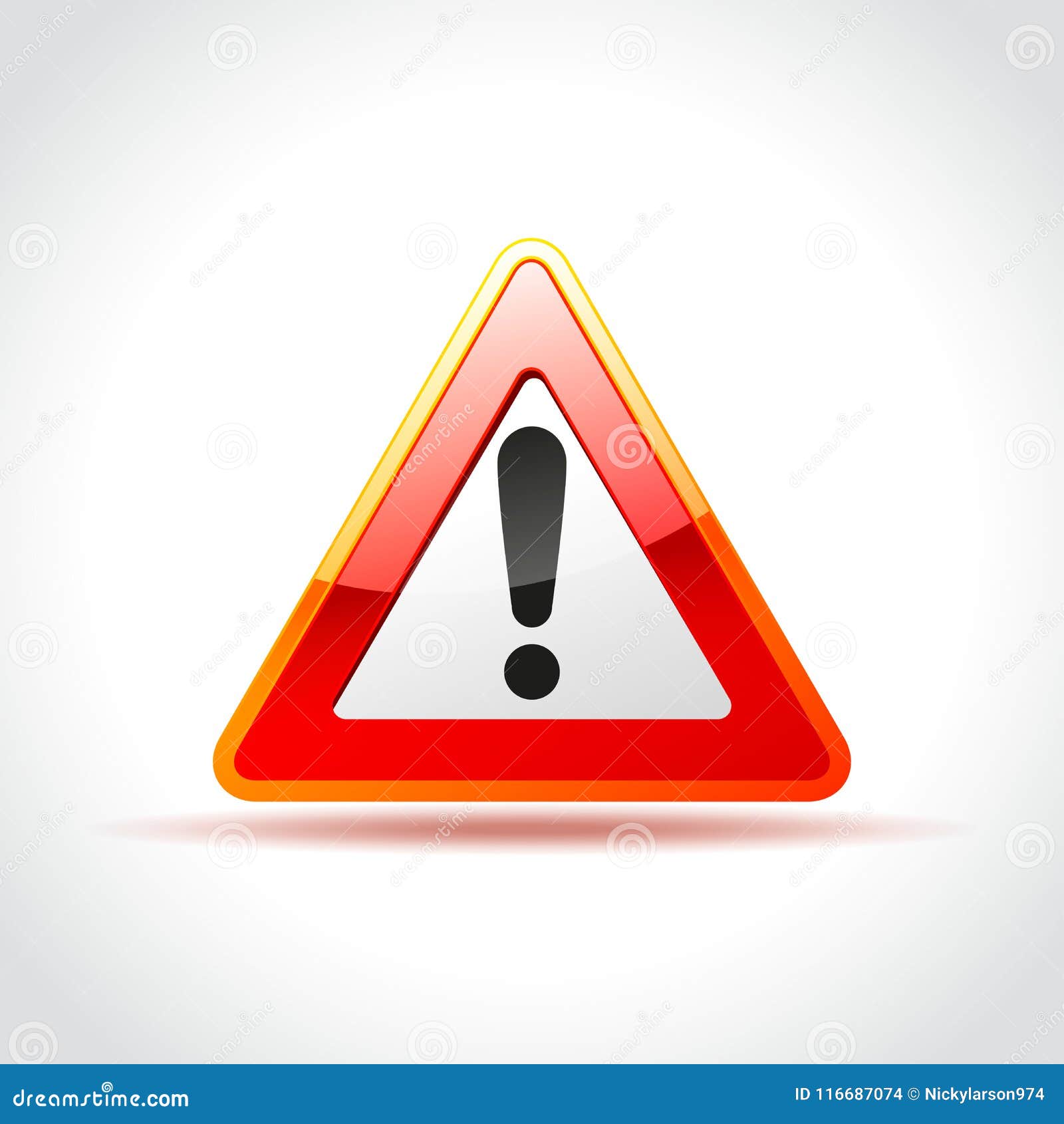 Warning Sign on White Background Stock Vector - Illustration of vector ...