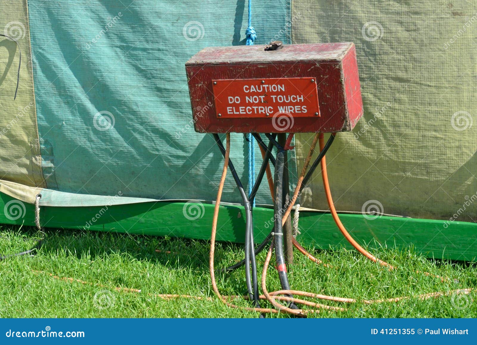 Warning sign on wire box stock image. Image of dangerous - 41251355