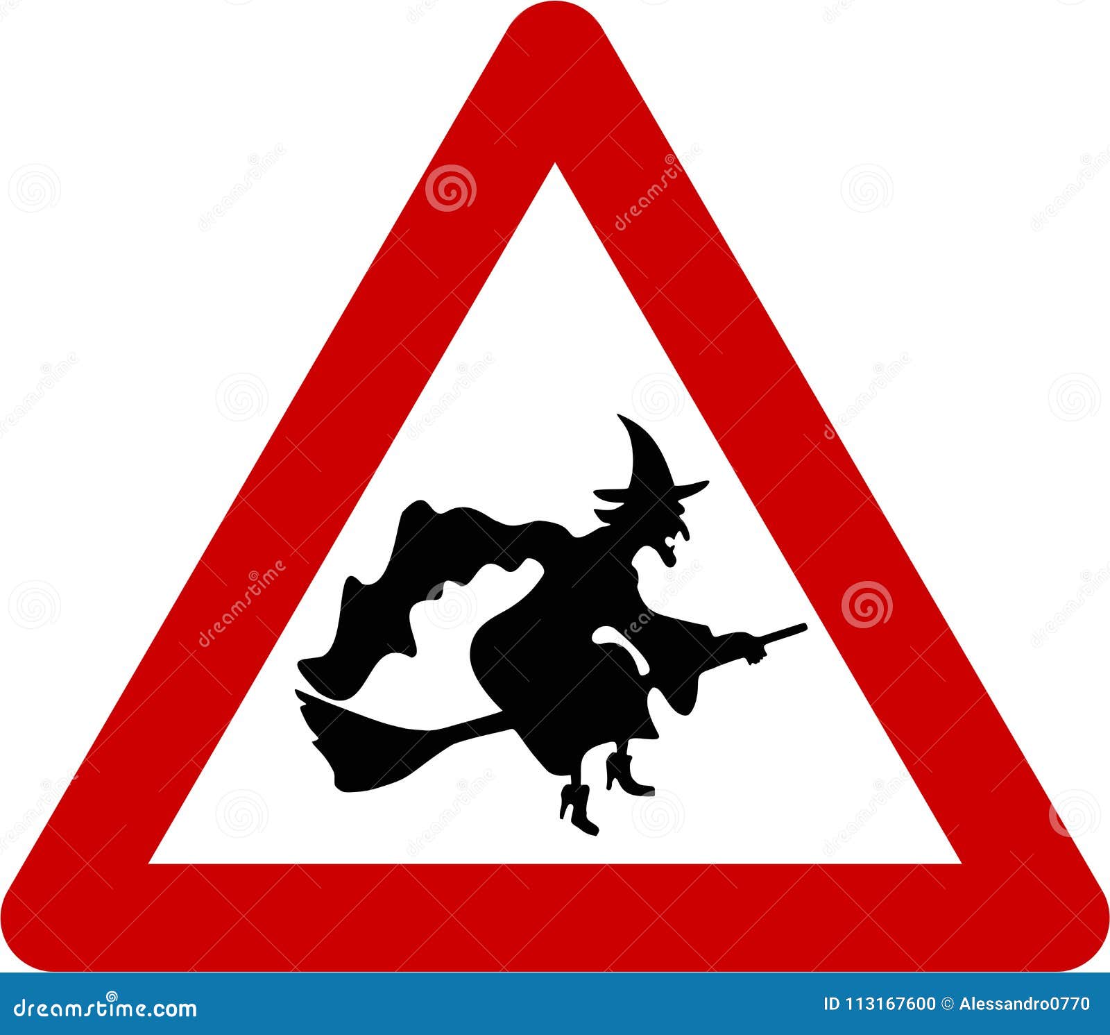 Witch Hazard Warning Attention Sign Sahaped Cartoon Vector Illustration ...
