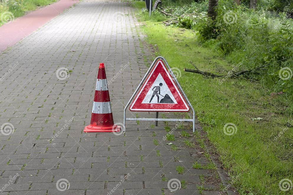 Warning Sign Work in Progress at Amsterdam the Netherlands 2-6-2024 ...