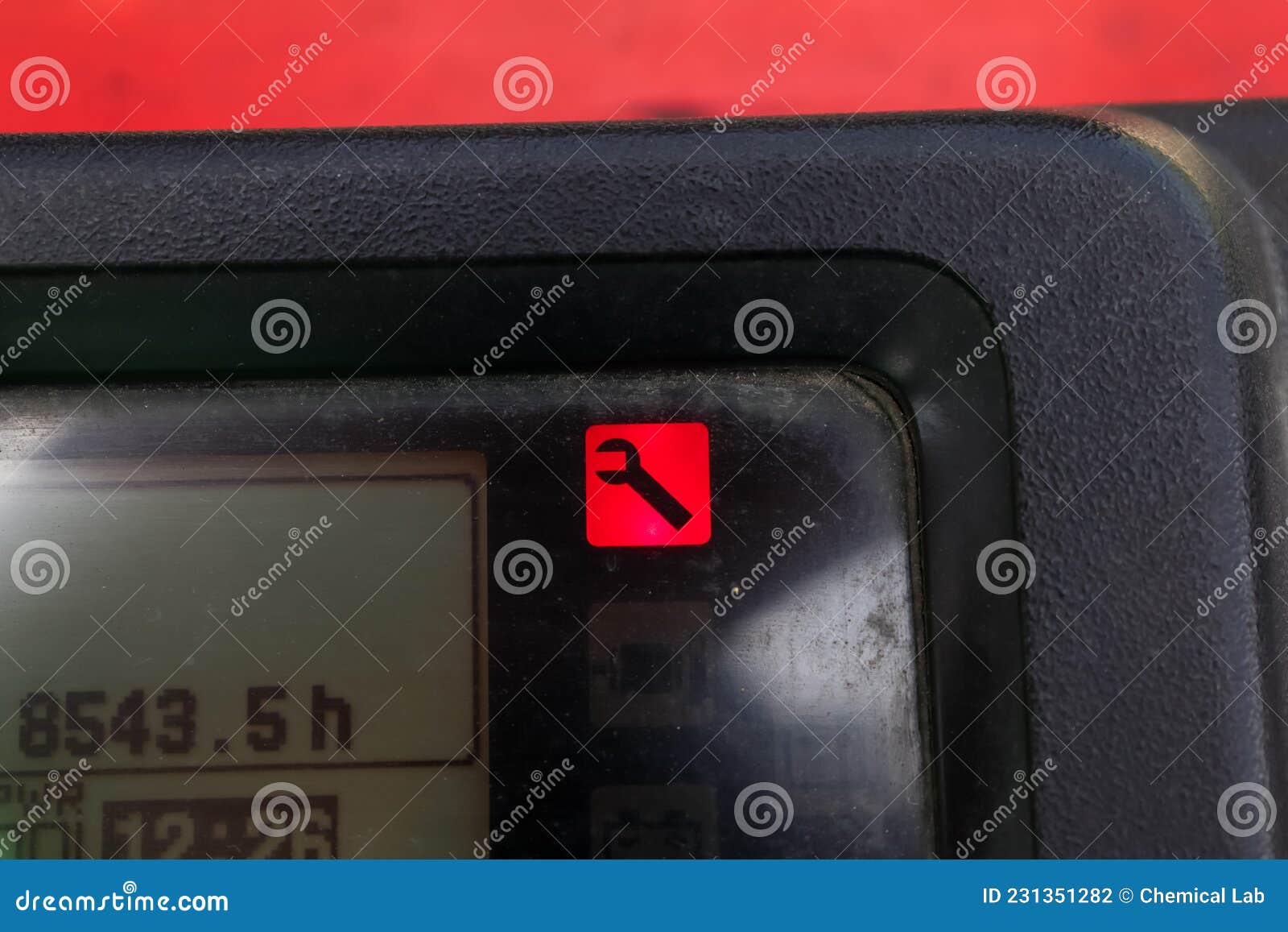 Warning signal on machine stock photo. Image of information - 231351282