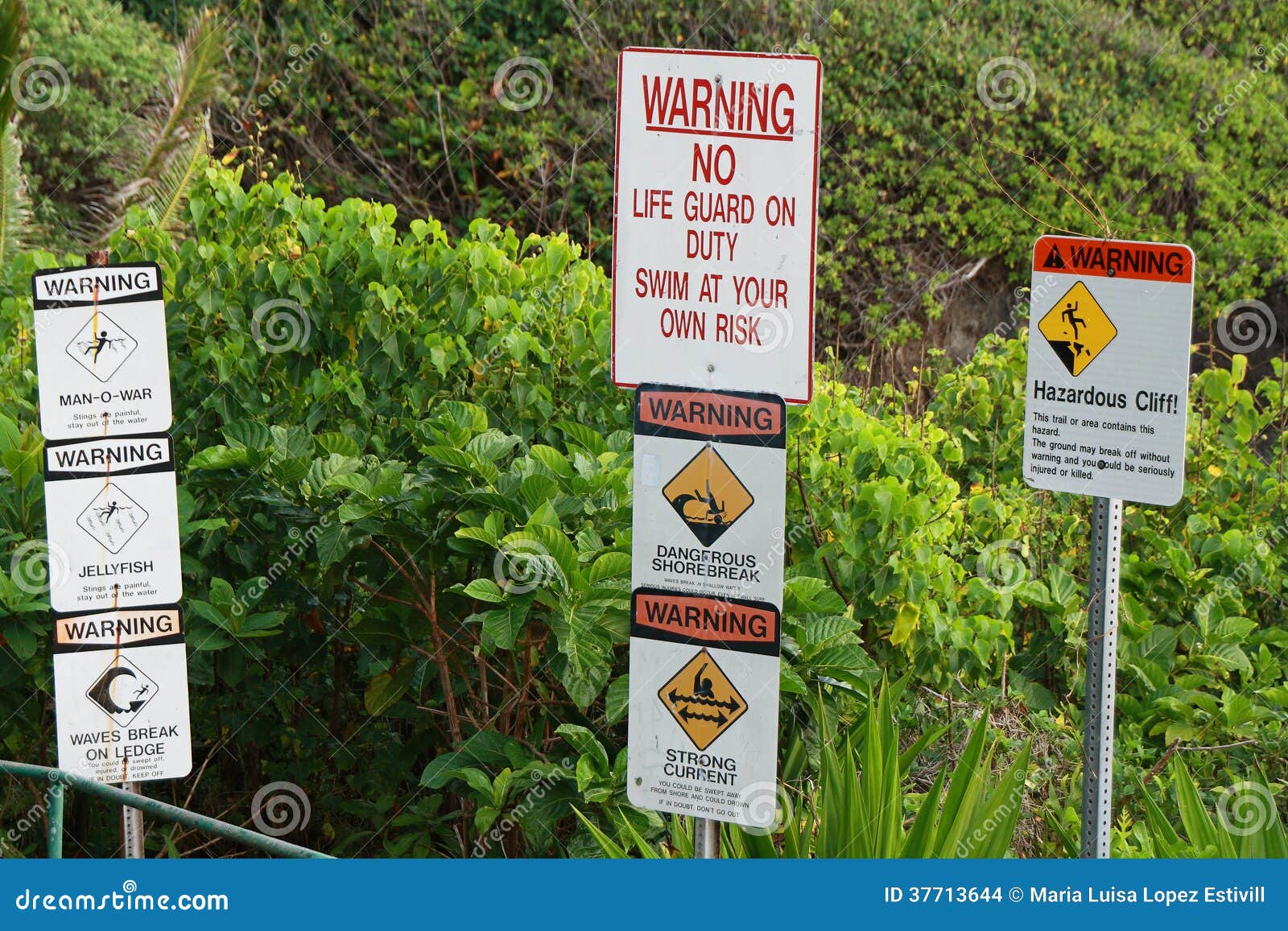 Warning Signals in Waianapanapa State Park Stock Photo - Image of hana ...