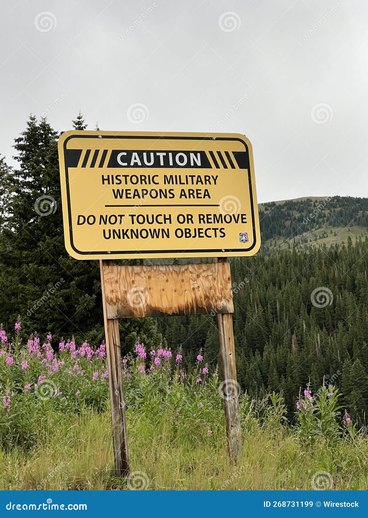 Warning Signpost on a Mountain in Colorado Stock Image - Image of area ...