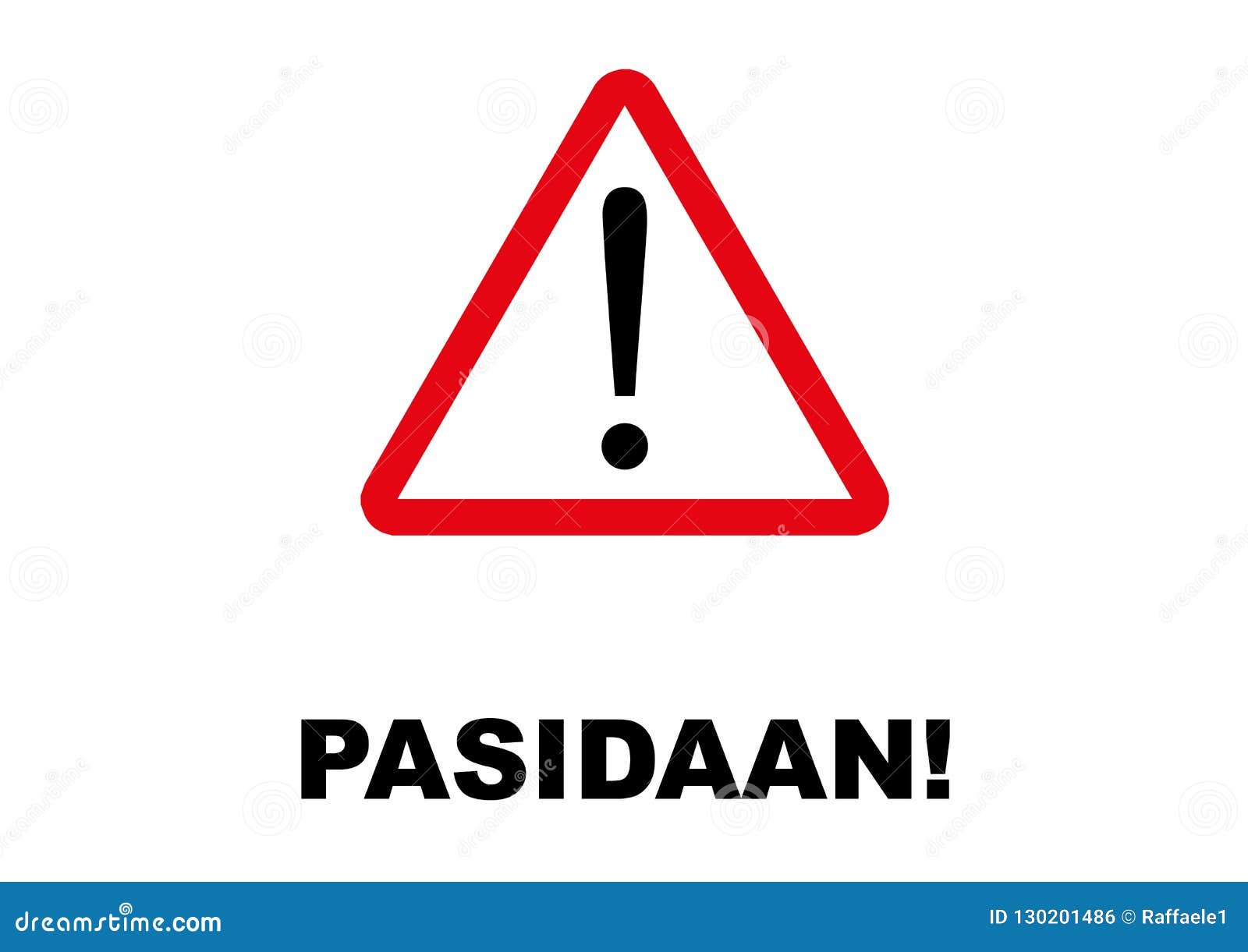 Warning Signpost Written In Cebuano Language Vector Illustration ...