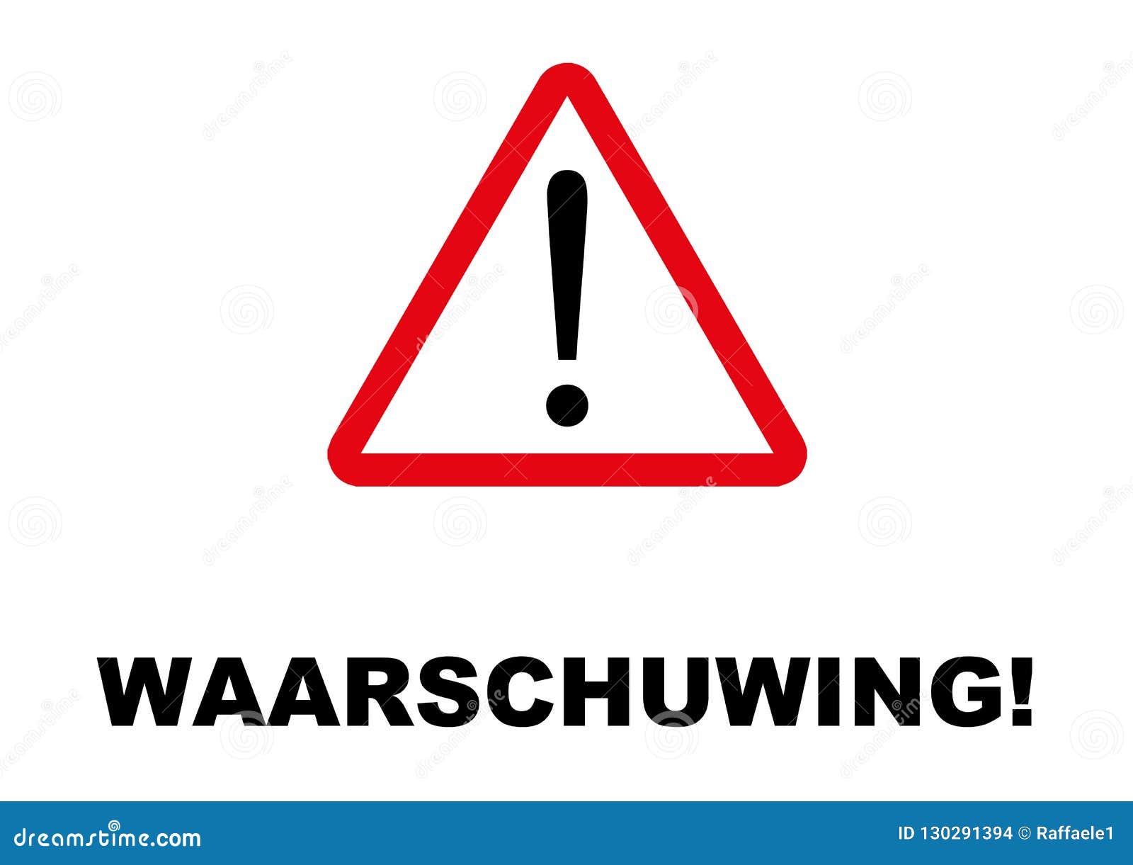 Warning Signpost Written in Dutch Language Stock Vector - Illustration ...