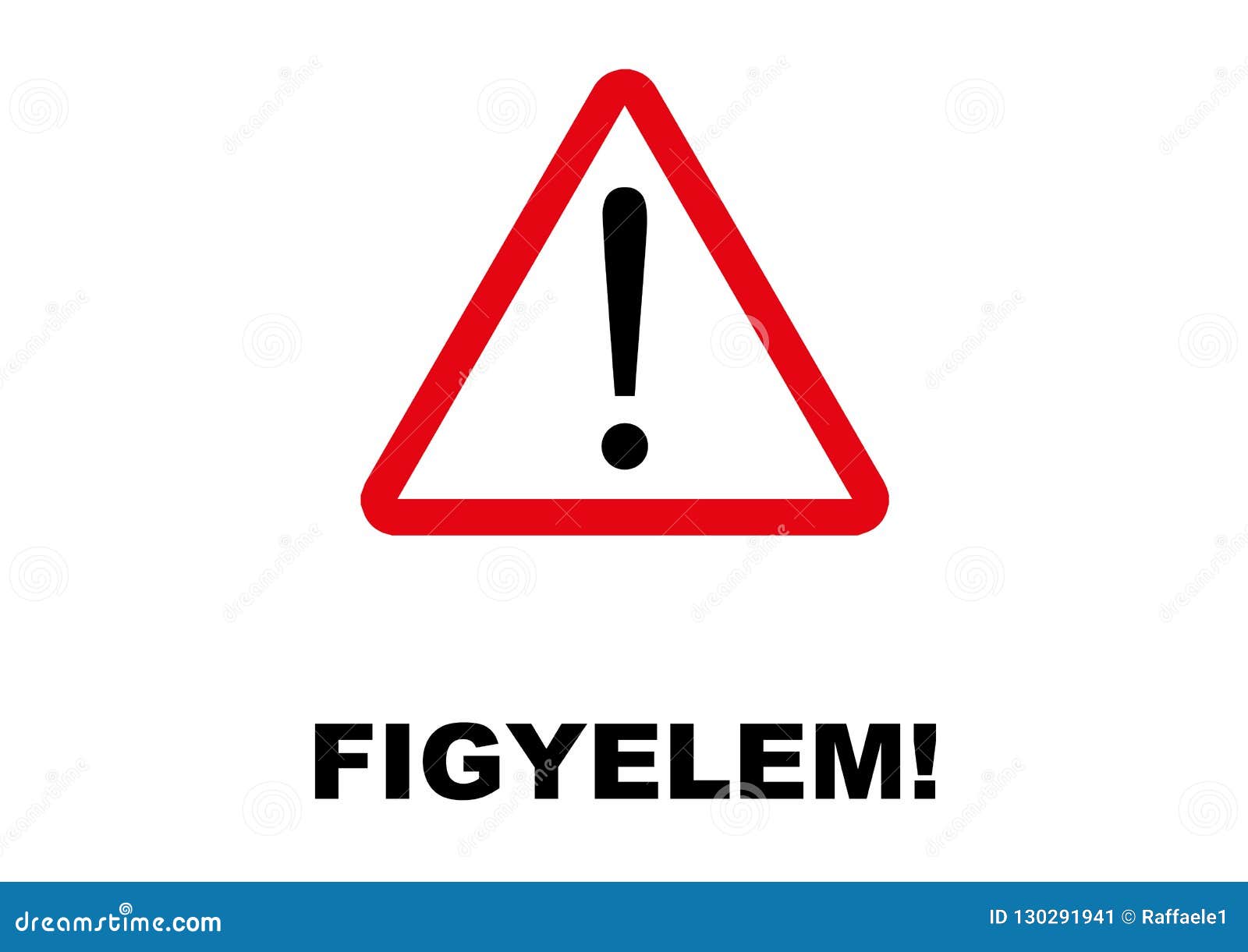 Warning Signpost Written in Hungarian Language Stock Vector ...
