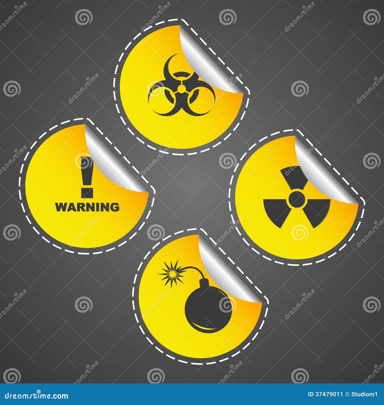 Warning signs. stock vector. Illustration of biology - 37479011