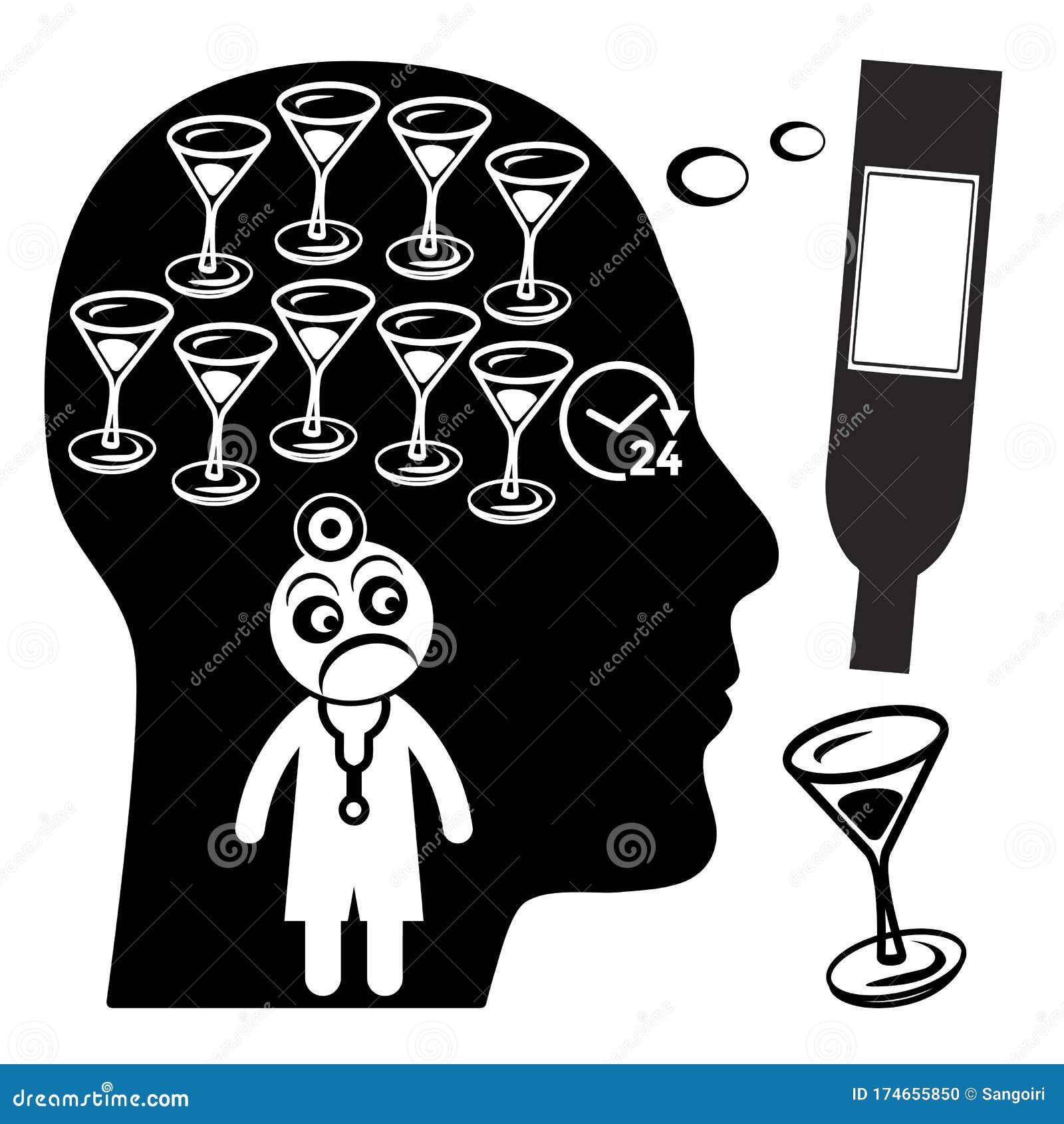 Warning Signs of Alcoholism Stock Illustration - Illustration of ...
