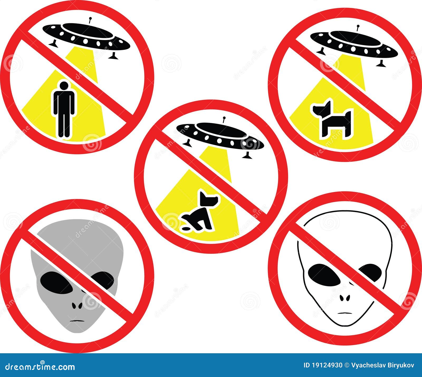 Warning signs for aliens stock vector. Illustration of animal - 19124930