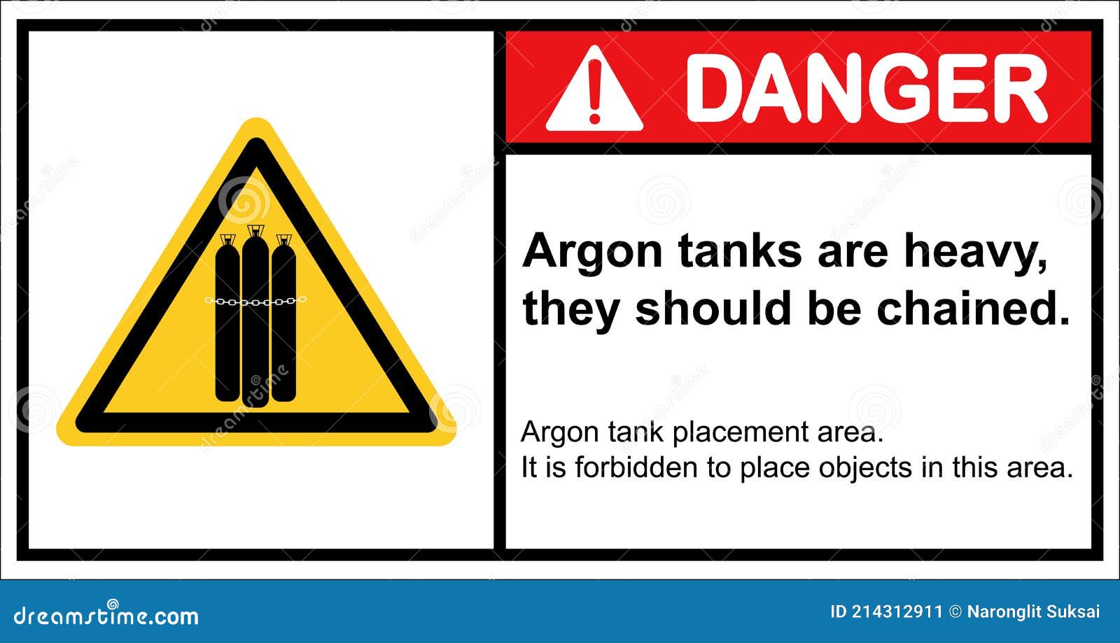Warning Signs about Argon Tanks,Danger Sign Stock Vector - Illustration ...