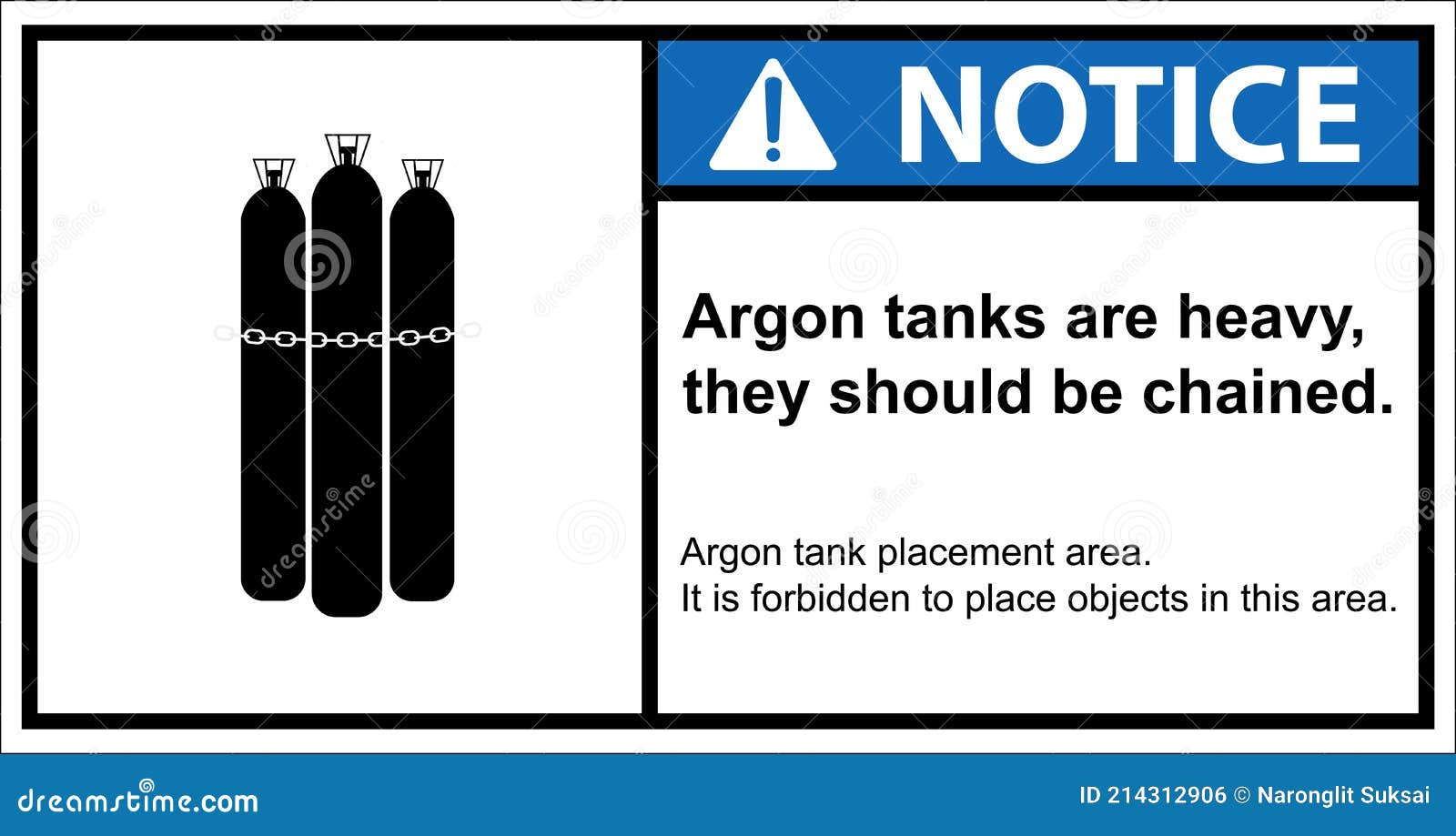 Warning Signs about Argon Tanks,Notice Sign Stock Vector - Illustration ...