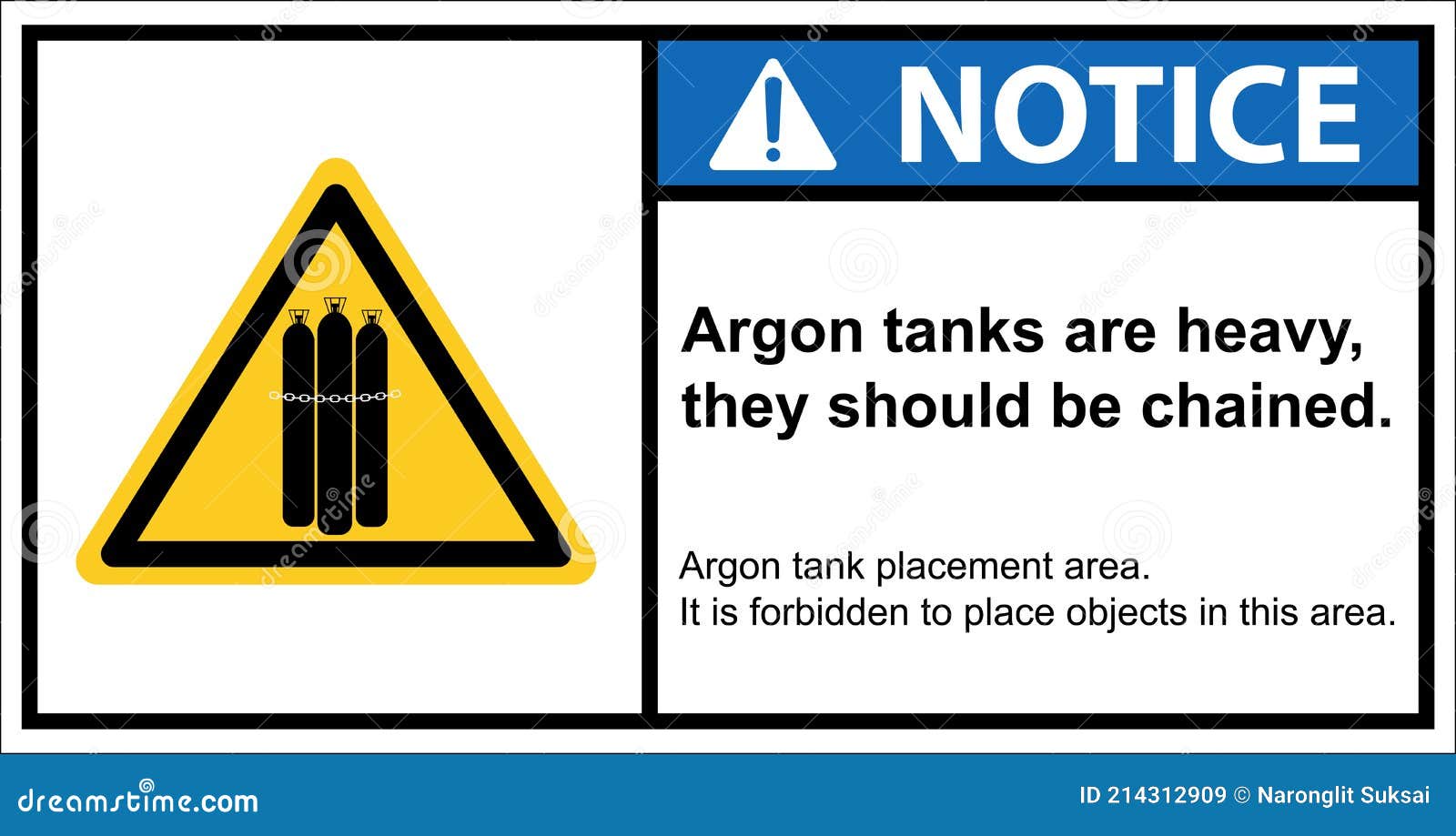 Warning Signs about Argon Tanks,Notice Sign Stock Vector - Illustration ...