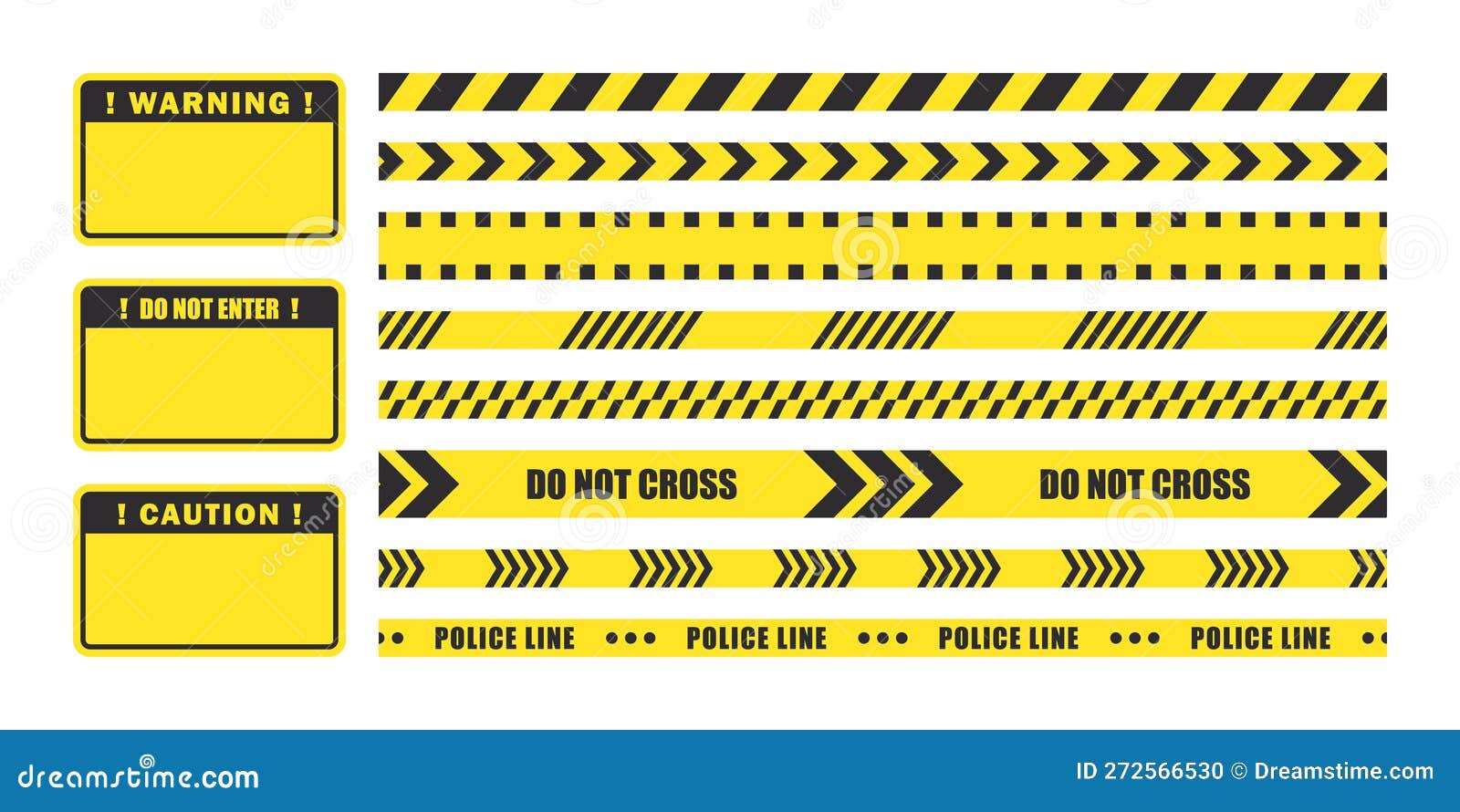 Warning Signs. Attention Sign. Construction Tapes and Warning Shields ...