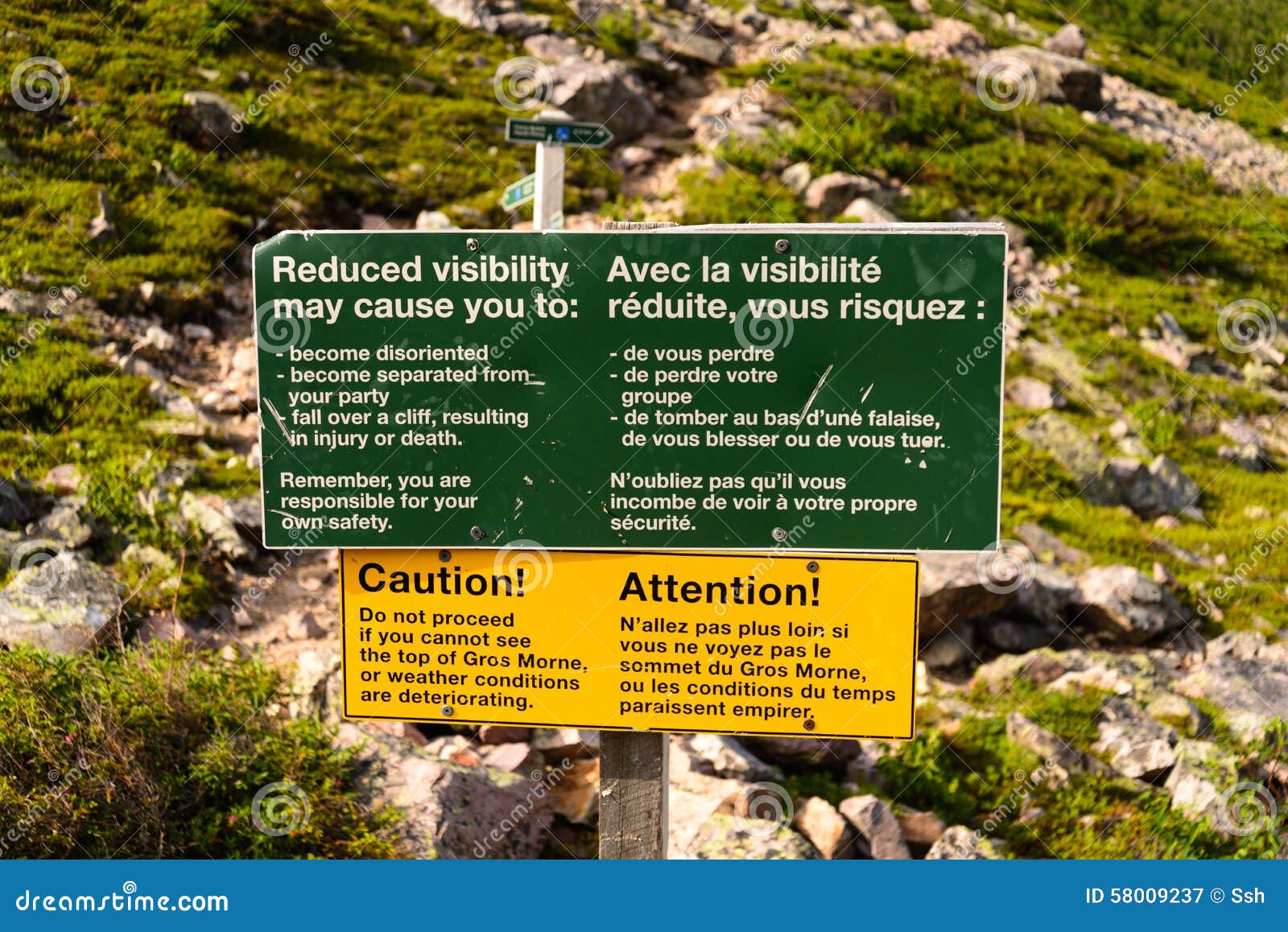 Warning signs stock image. Image of canada, nature, peaceful - 58009237