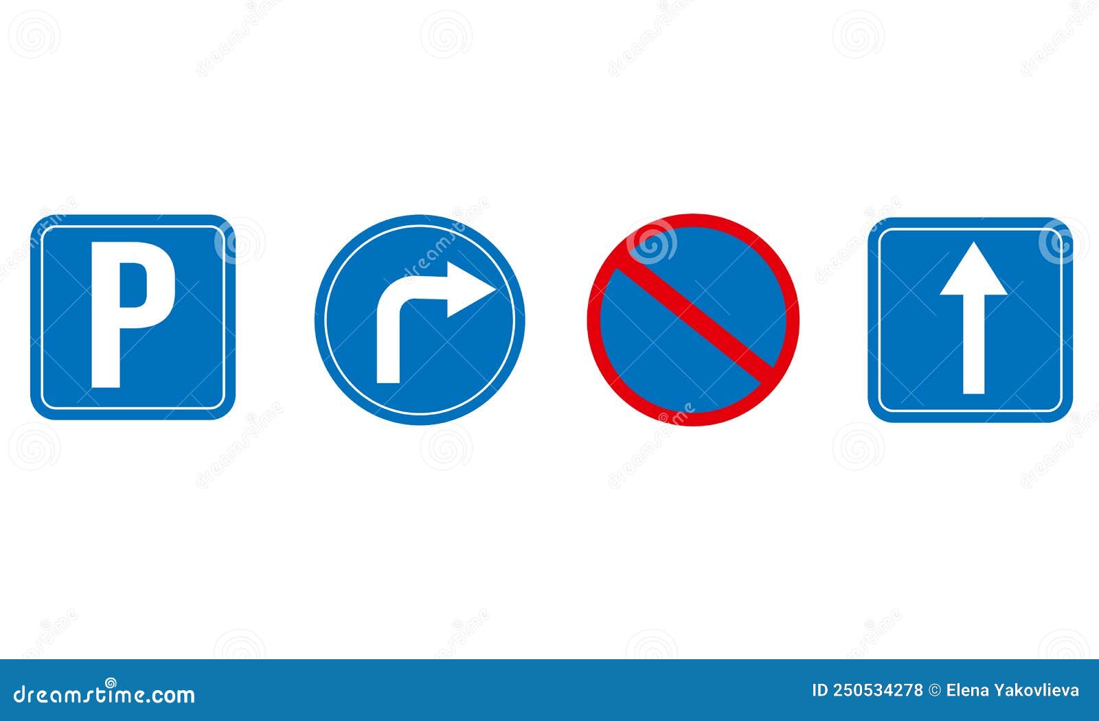 Warning Signs in Blue. Stop. Vector Illustration Stock Vector ...