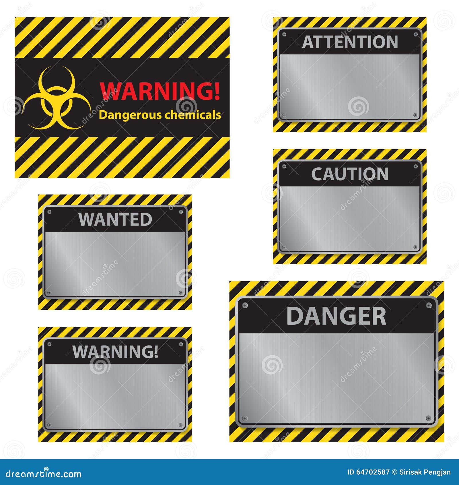 Warning Signs Easy To Edit Vector Image Stock Vector - Illustration of ...