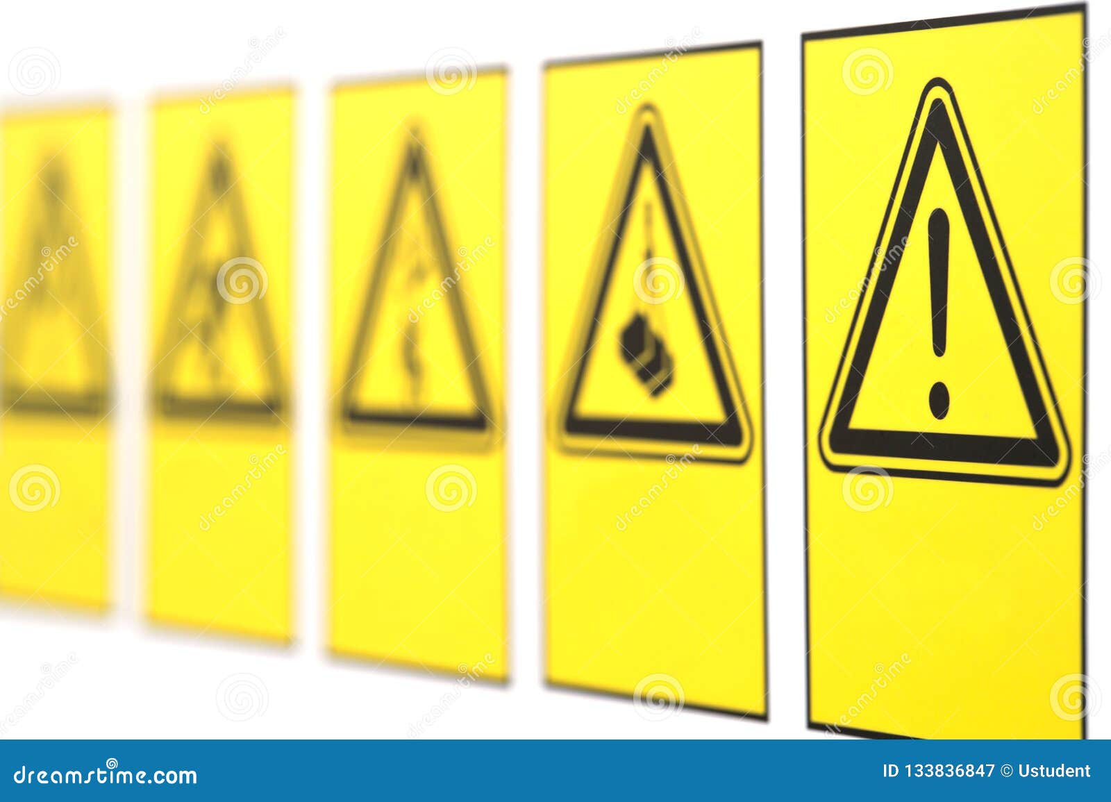 The Warning Signs in the Form of a Triangle Stock Illustration ...