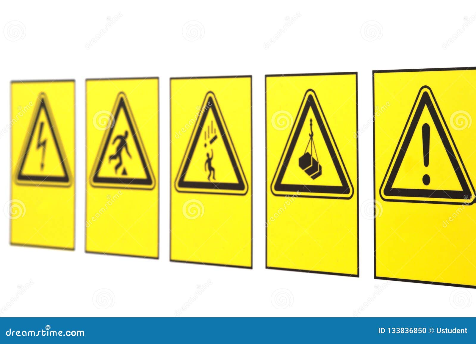 The Warning Signs in the Form of a Triangle Stock Illustration ...