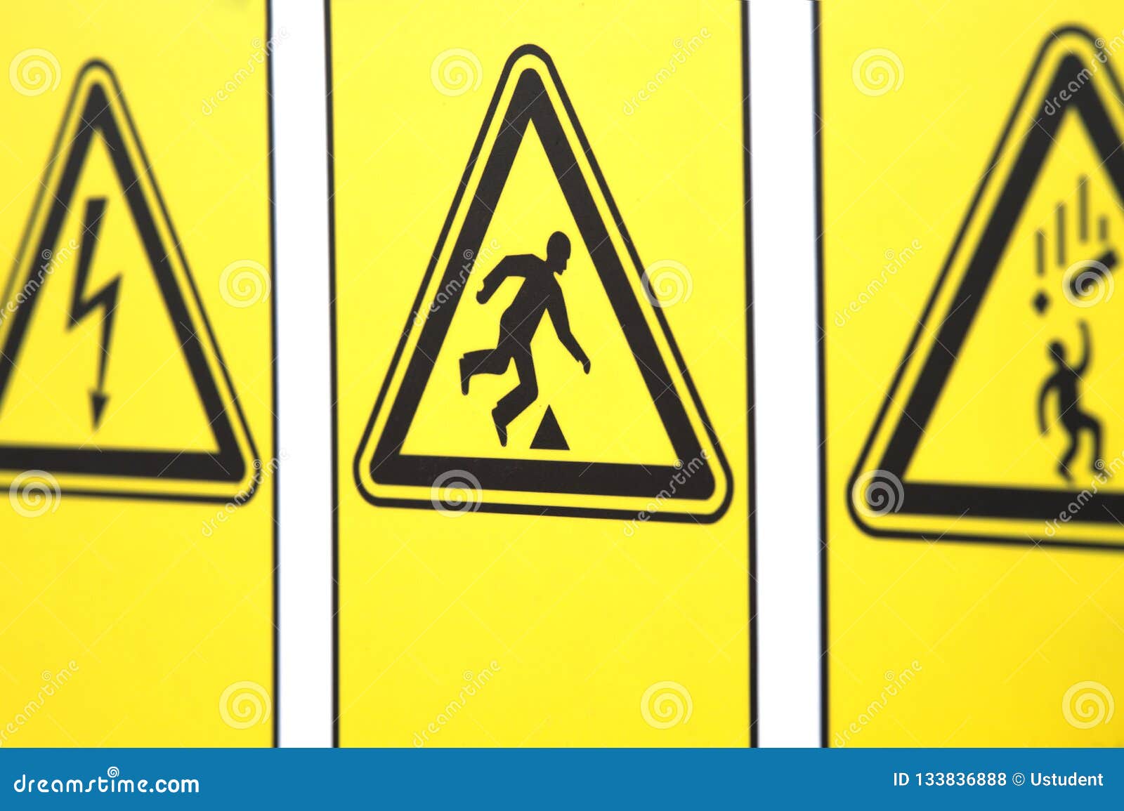 The Warning Signs in the Form of a Triangle Stock Illustration ...