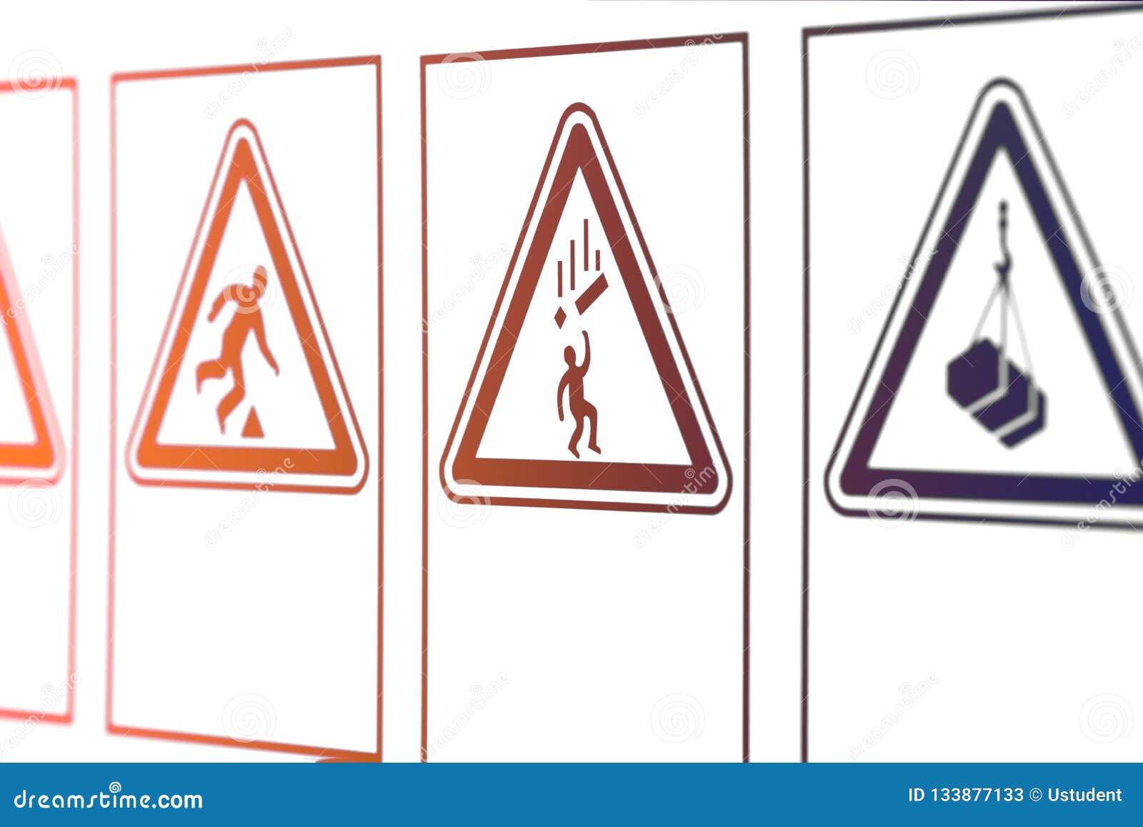 The Warning Signs in the Form of a Triangle Stock Image - Image of ...