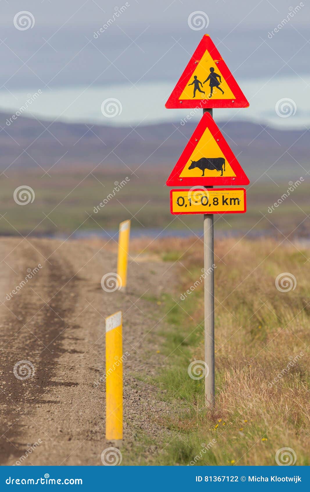 Warning signs in Iceland stock photo. Image of metal - 81367122