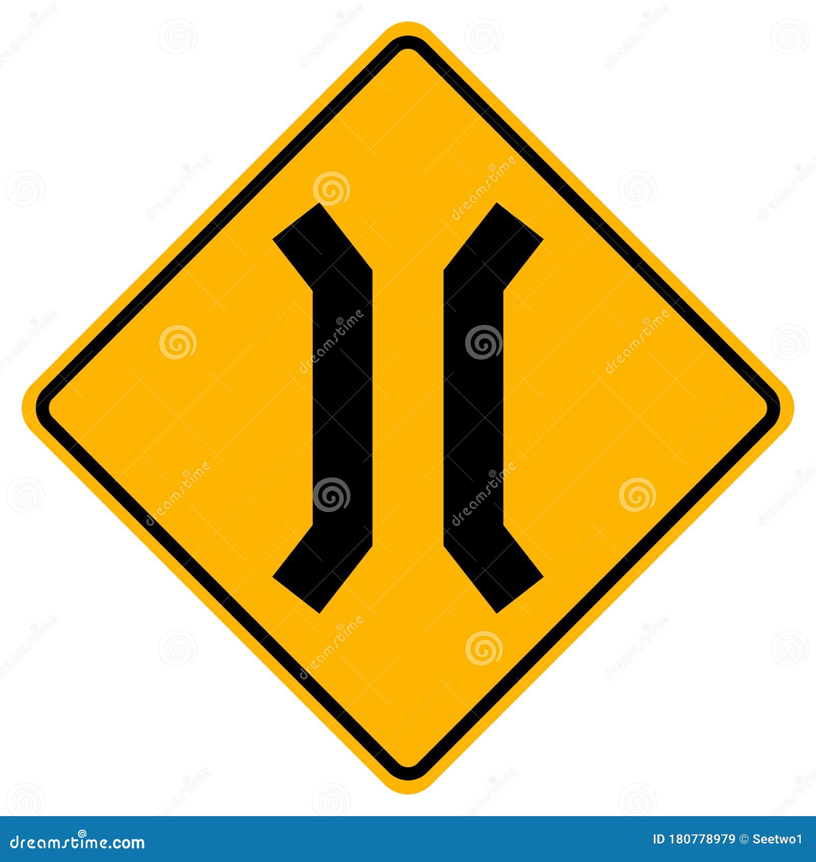 Narrow Bridge Sign Transparent Icon. Narrow Bridge Sign Symbol D ...