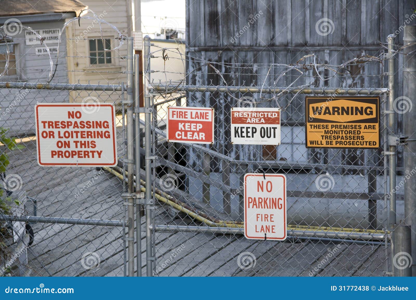 Warning signs old factory stock photo. Image of warnings - 31772438