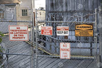 Warning signs old factory stock photo. Image of warnings - 31772438