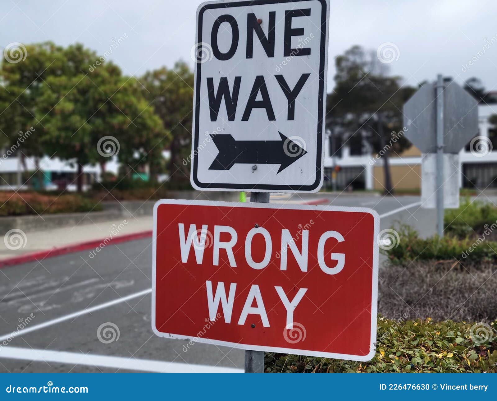 Warning, Signs. One-way Wrong Way Stock Photo - Image of warning, signs ...