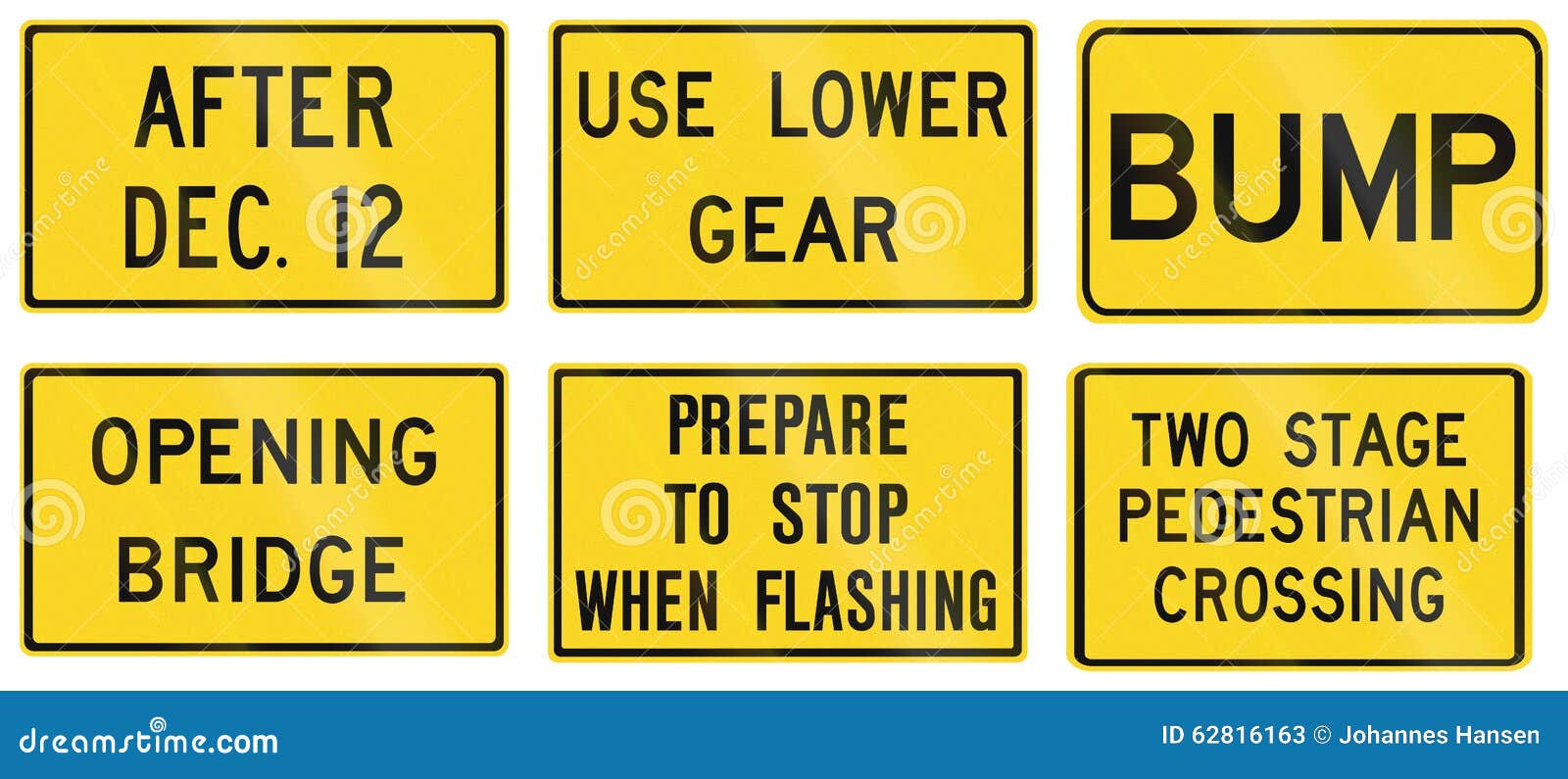 Warning Signs in Ontario - Canada Stock Illustration - Illustration of ...