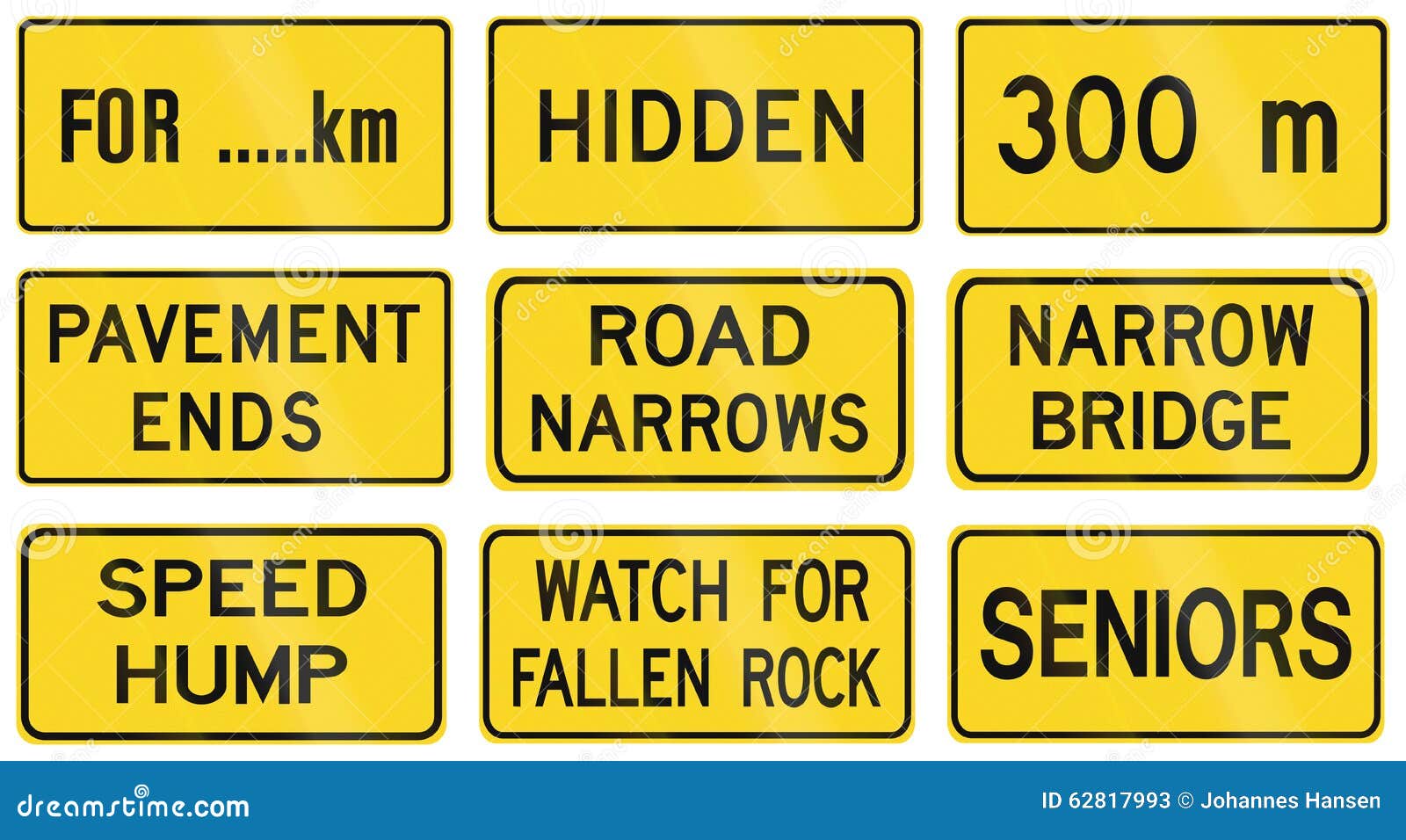 Warning Signs in Ontario - Canada Stock Illustration - Illustration of ...