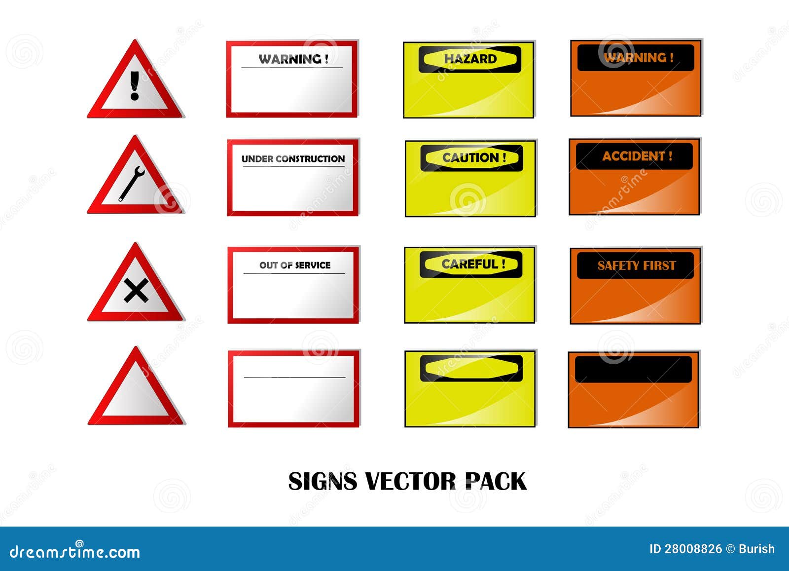 Warning Signs pack stock illustration. Illustration of danger - 28008826