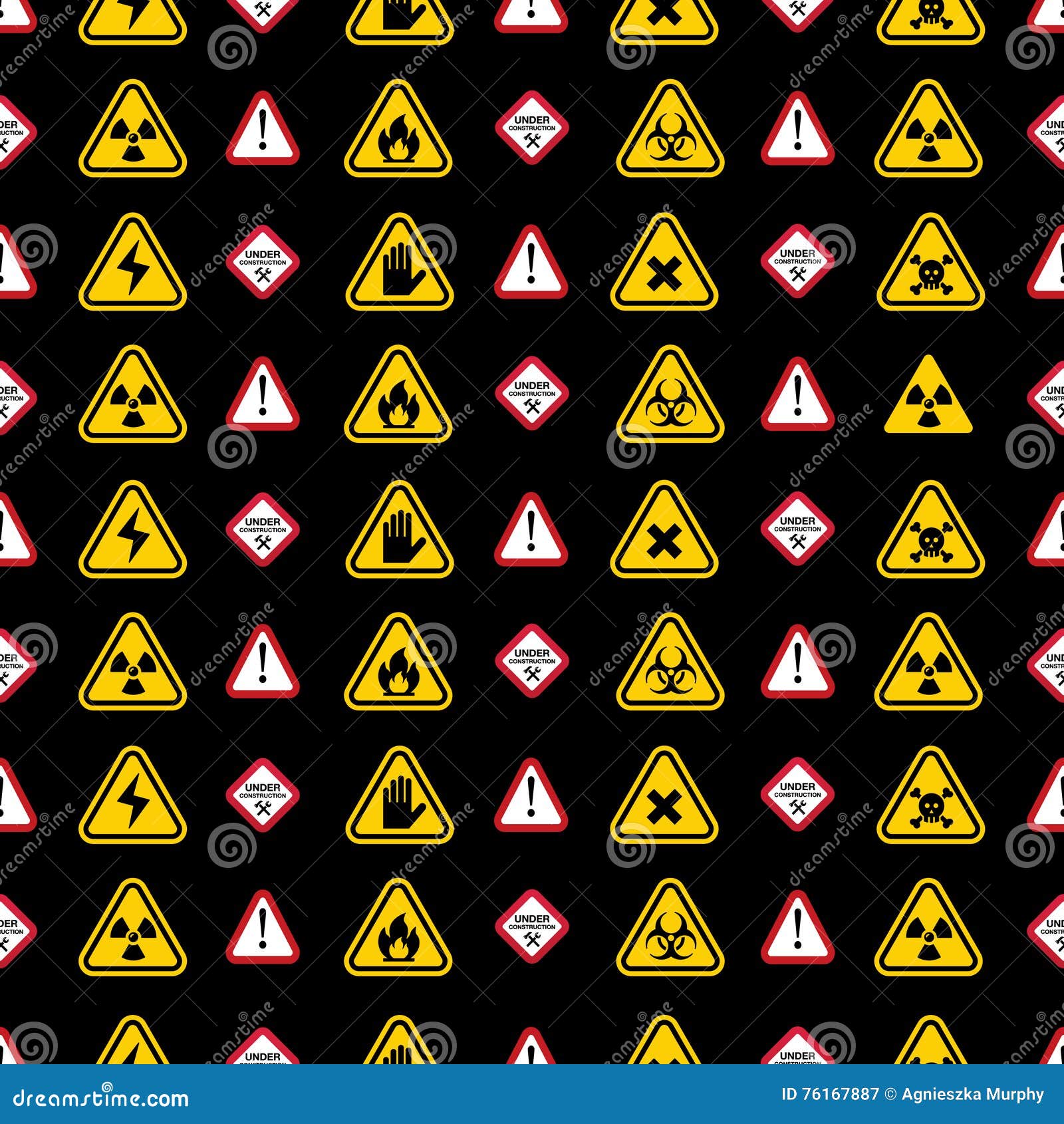 Warning Signs Pattern - Triangle Warning, Danger Signs Stock ...