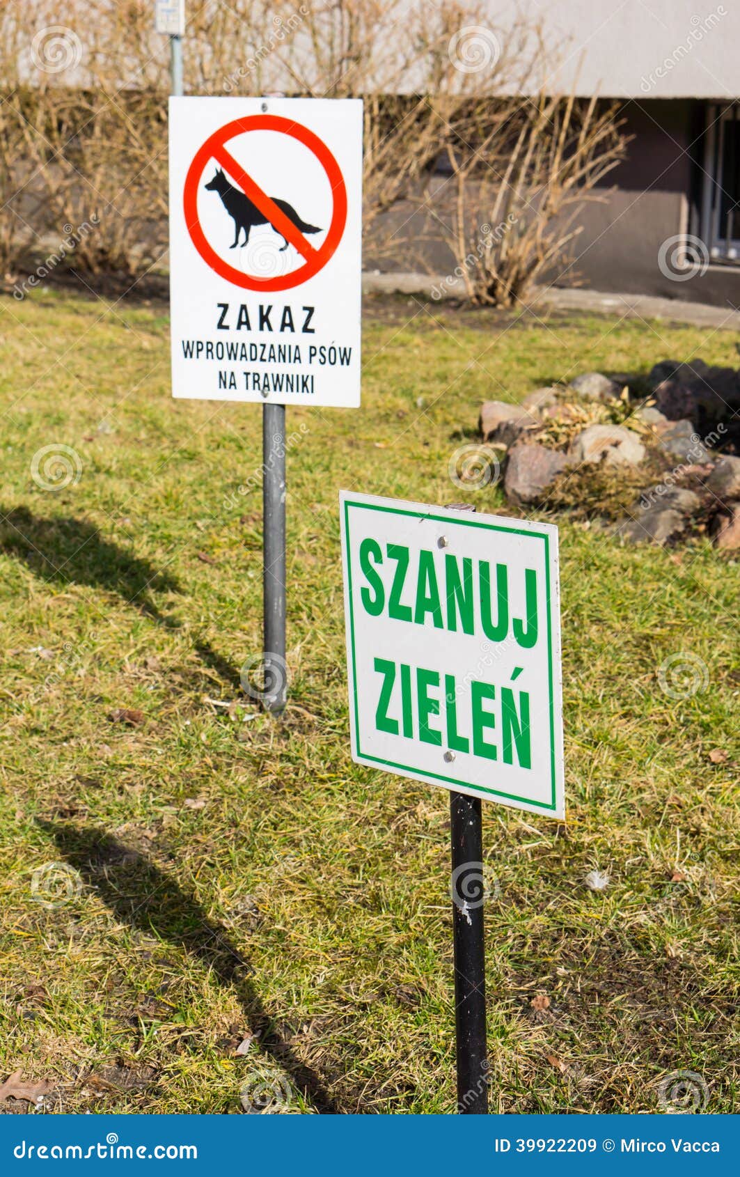 Warning signs stock image. Image of green, grass, polish - 39922209