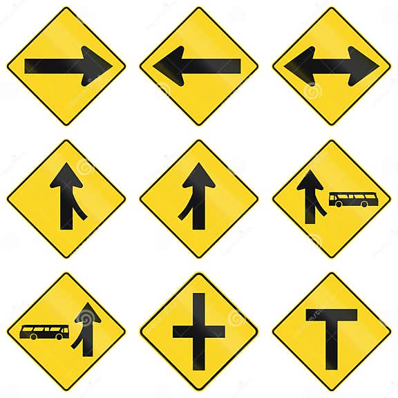 Warning Signs in Quebec - Canada Stock Illustration - Illustration of ...