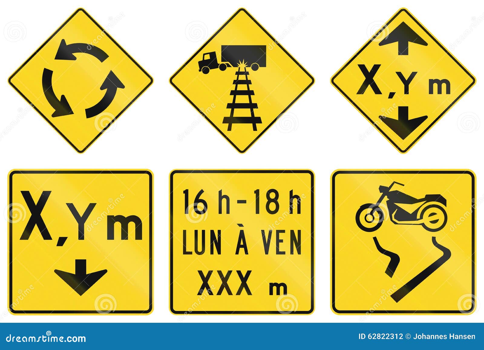 Warning Signs in Quebec - Canada Stock Illustration - Illustration of ...
